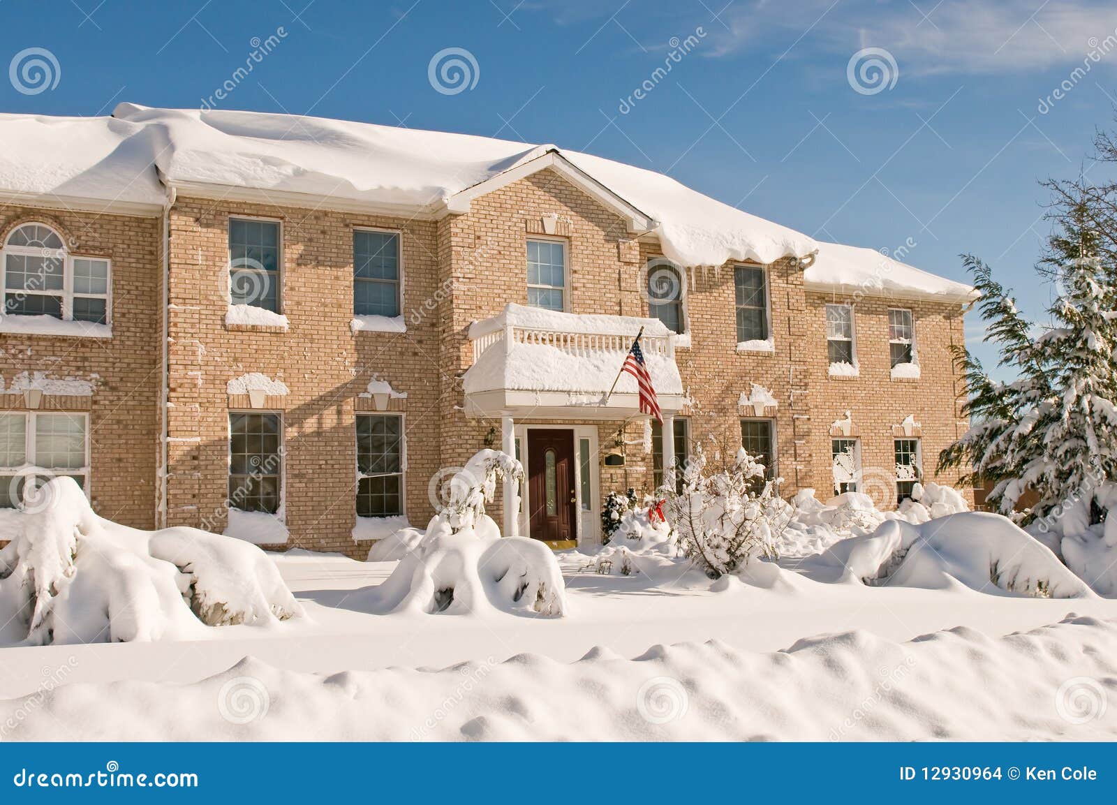 Office Building in Deep Winter Snow Stock Photo - Image of building ...