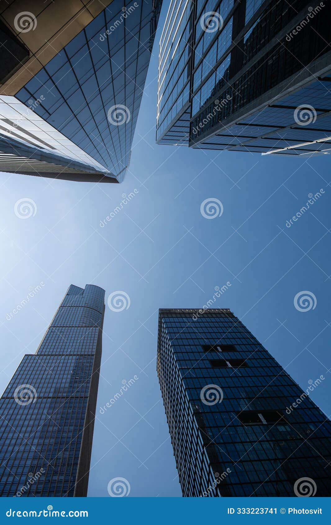 Office Building in Downtown. Skyscraper Perspective View. City ...