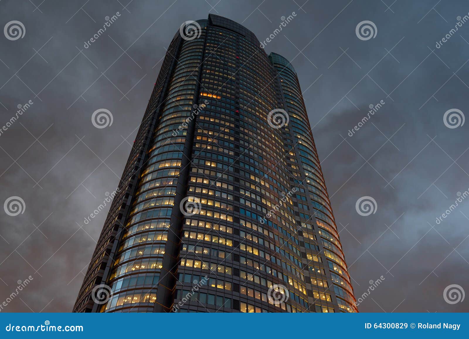Office Building at Dusk. stock image. Image of gloomy - 64300829