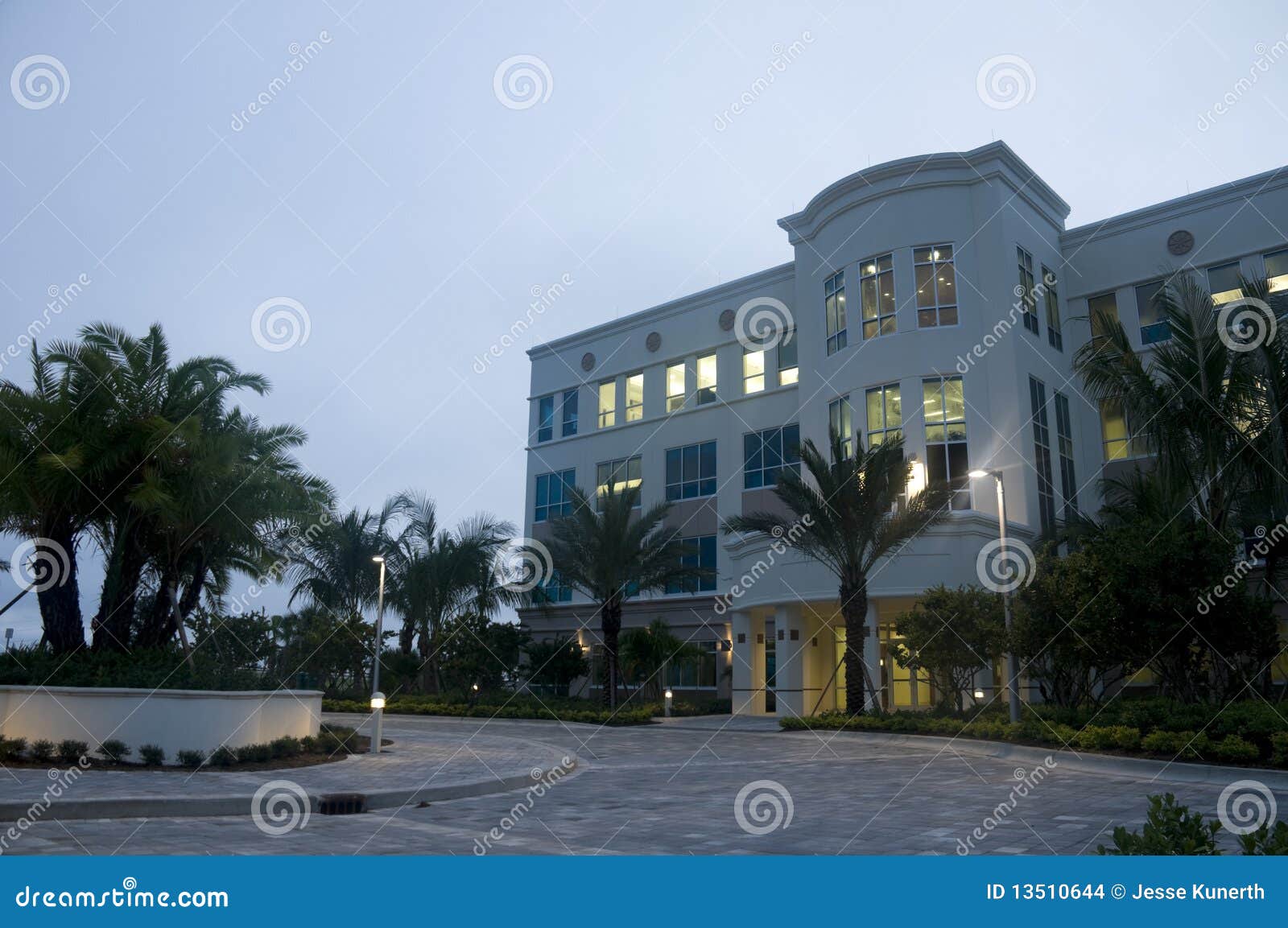 Office Building in Early Morning Stock Photo - Image of florida, blue ...