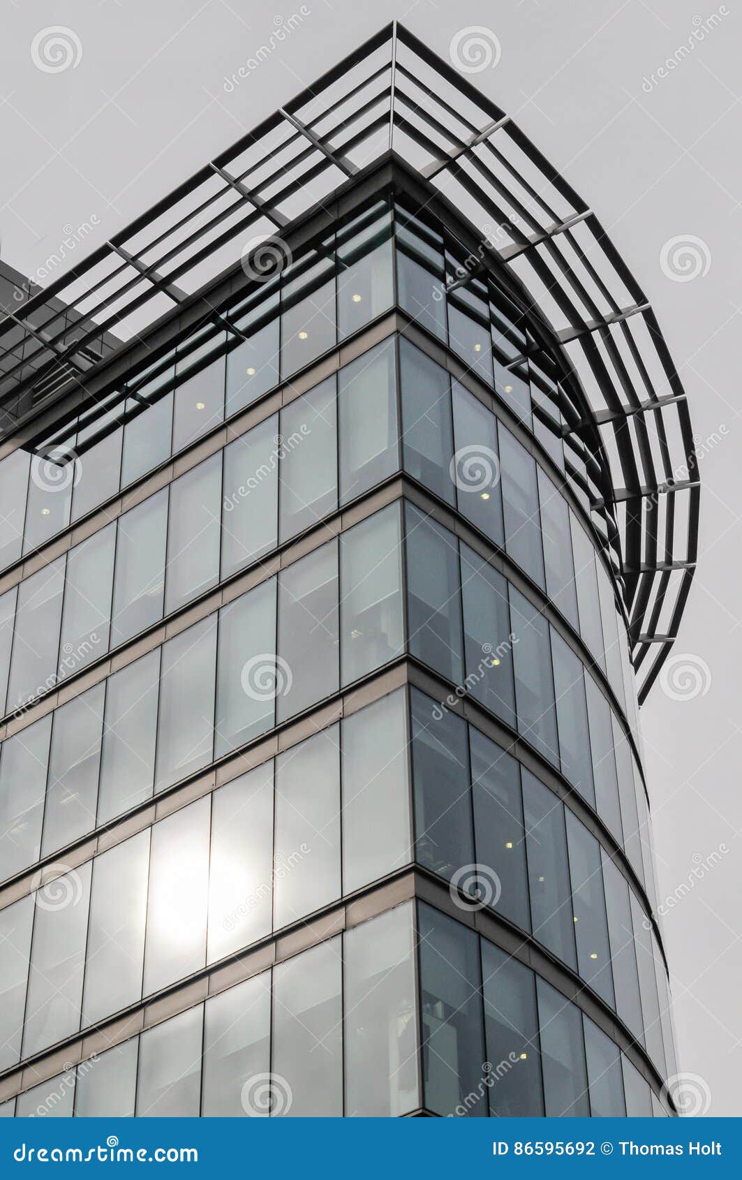 Office Building Exterior with Large Glass Windows Stock Photo - Image ...