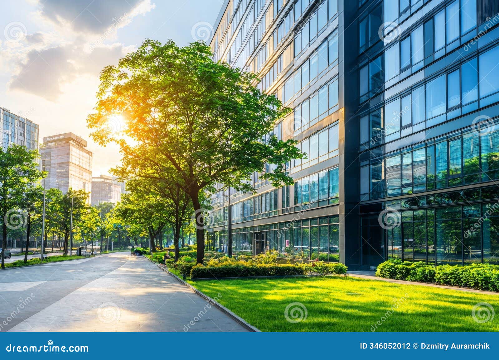 An Office Building Facade with Large Windows and Graphite Cladding ...