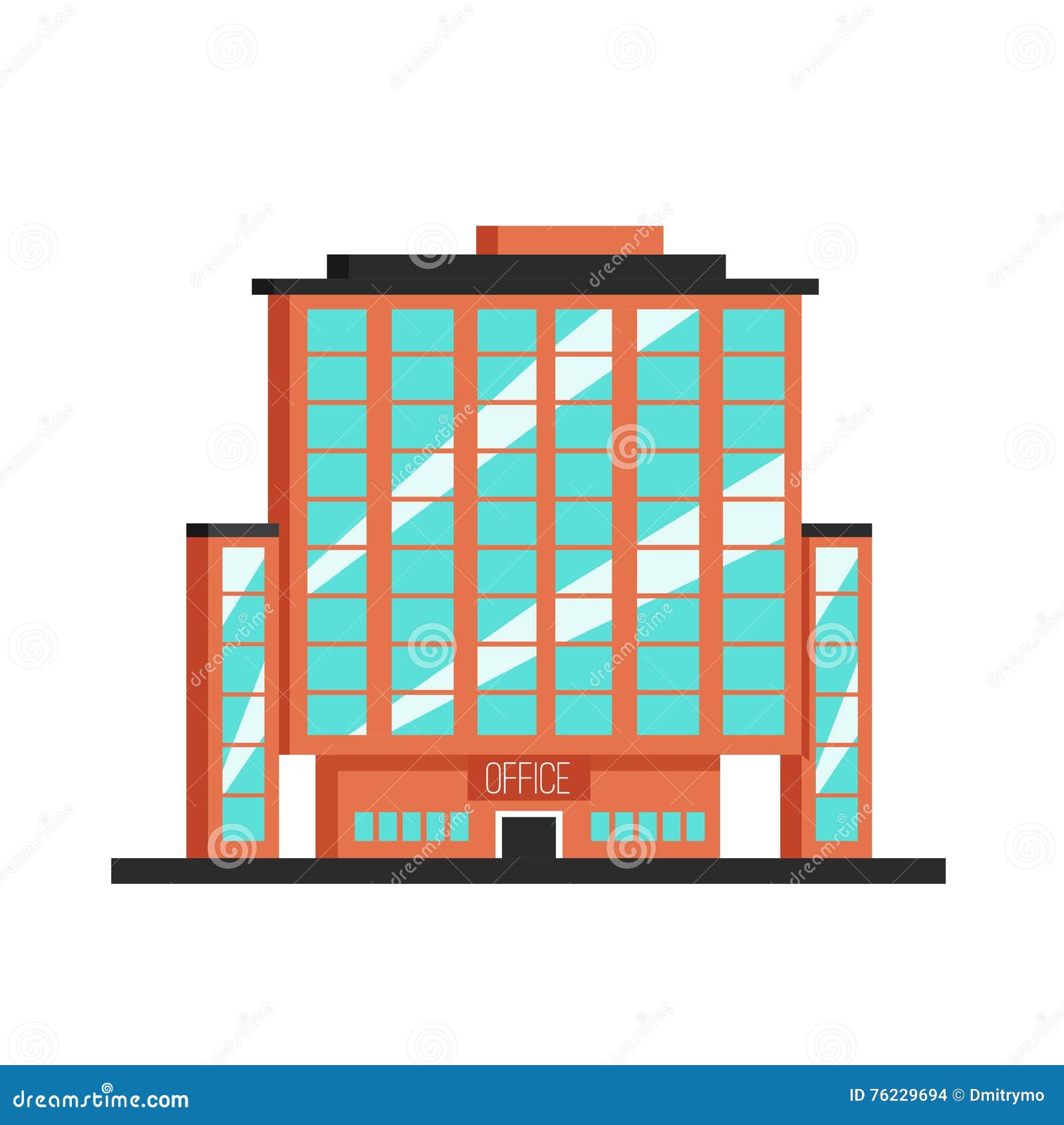 Office Building. Flat Vector Illustration Stock Vector - Illustration ...