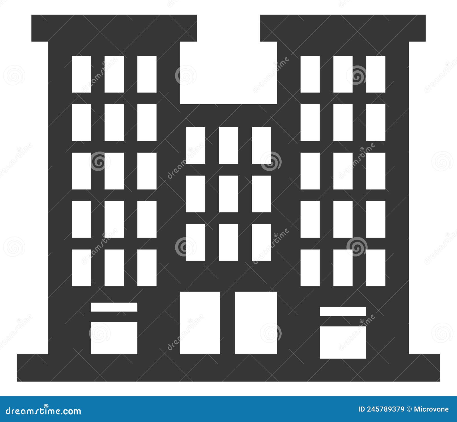Office Building Front Icon. City Architecture Facade Stock Vector ...