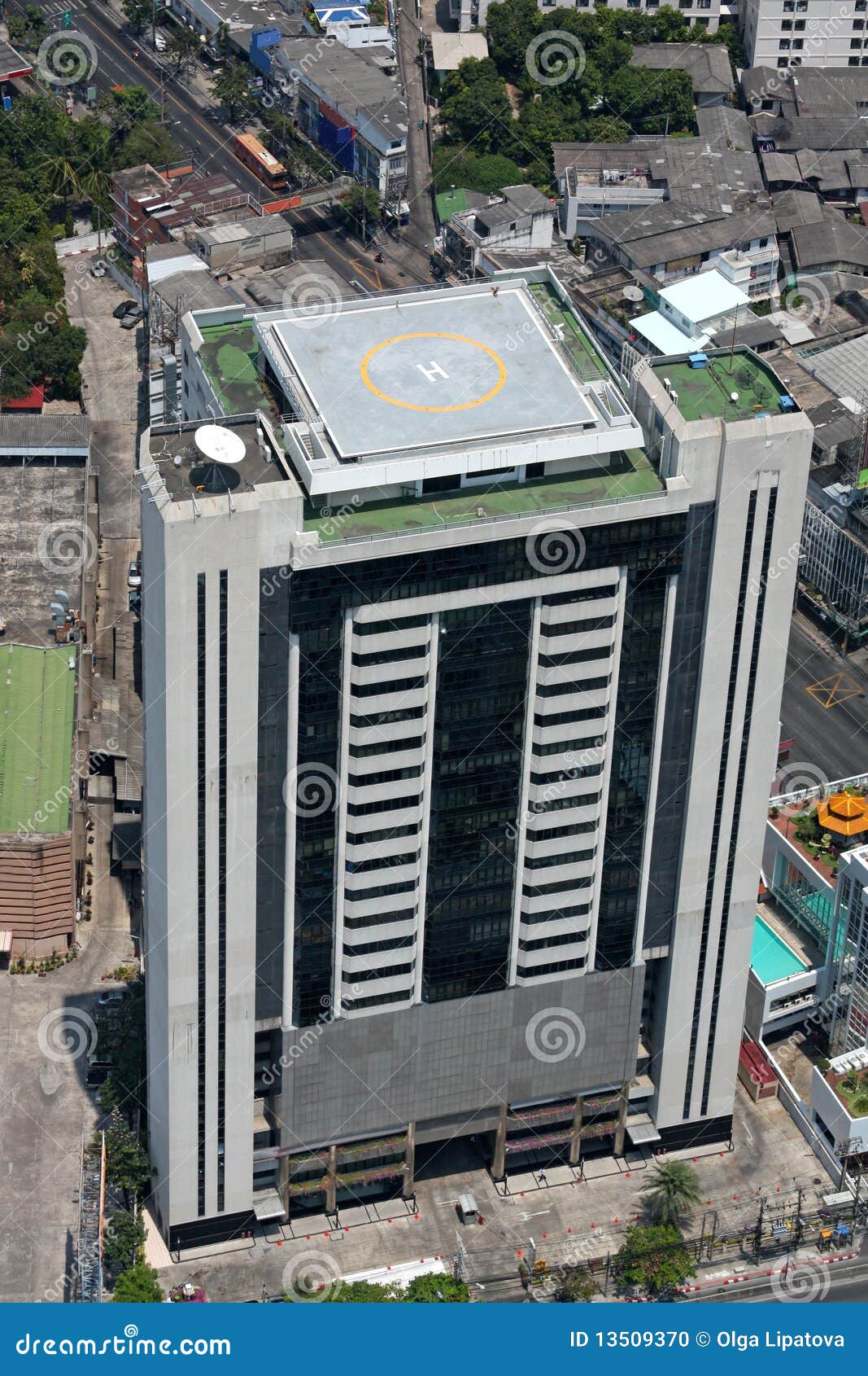 Office Building with a Helipad Stock Photo - Image of skyscraper ...