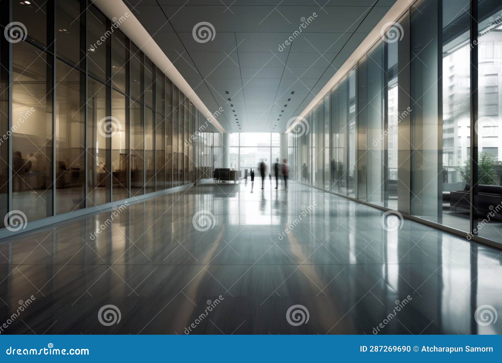 An Office Building with a Huge People Flow, Fast Shutter, Business ...