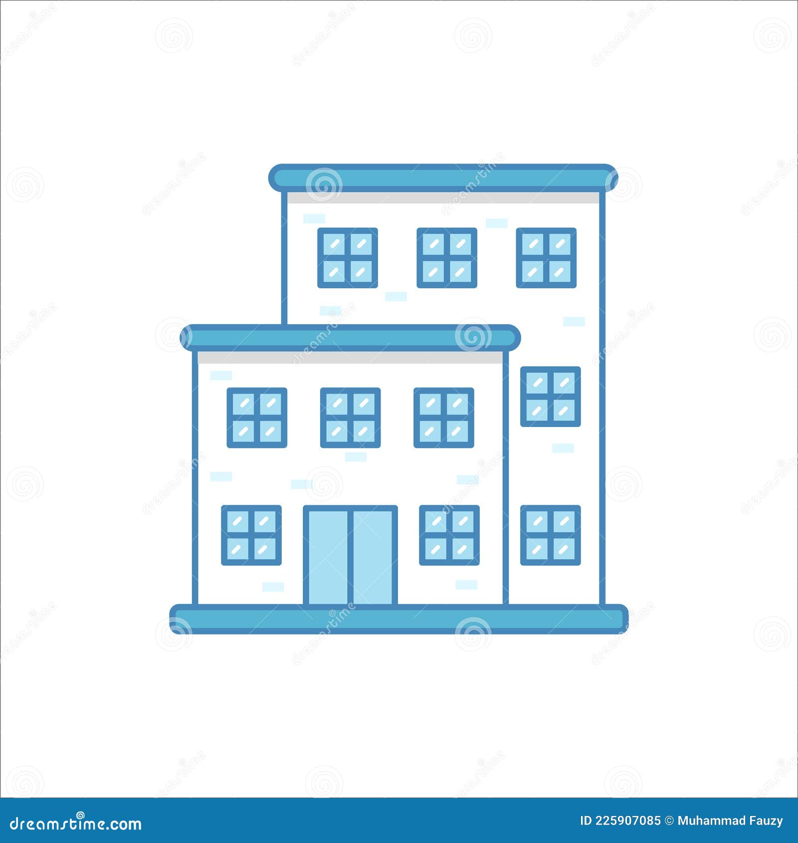 Office Building Icon with Blue Color Stock Vector - Illustration of ...