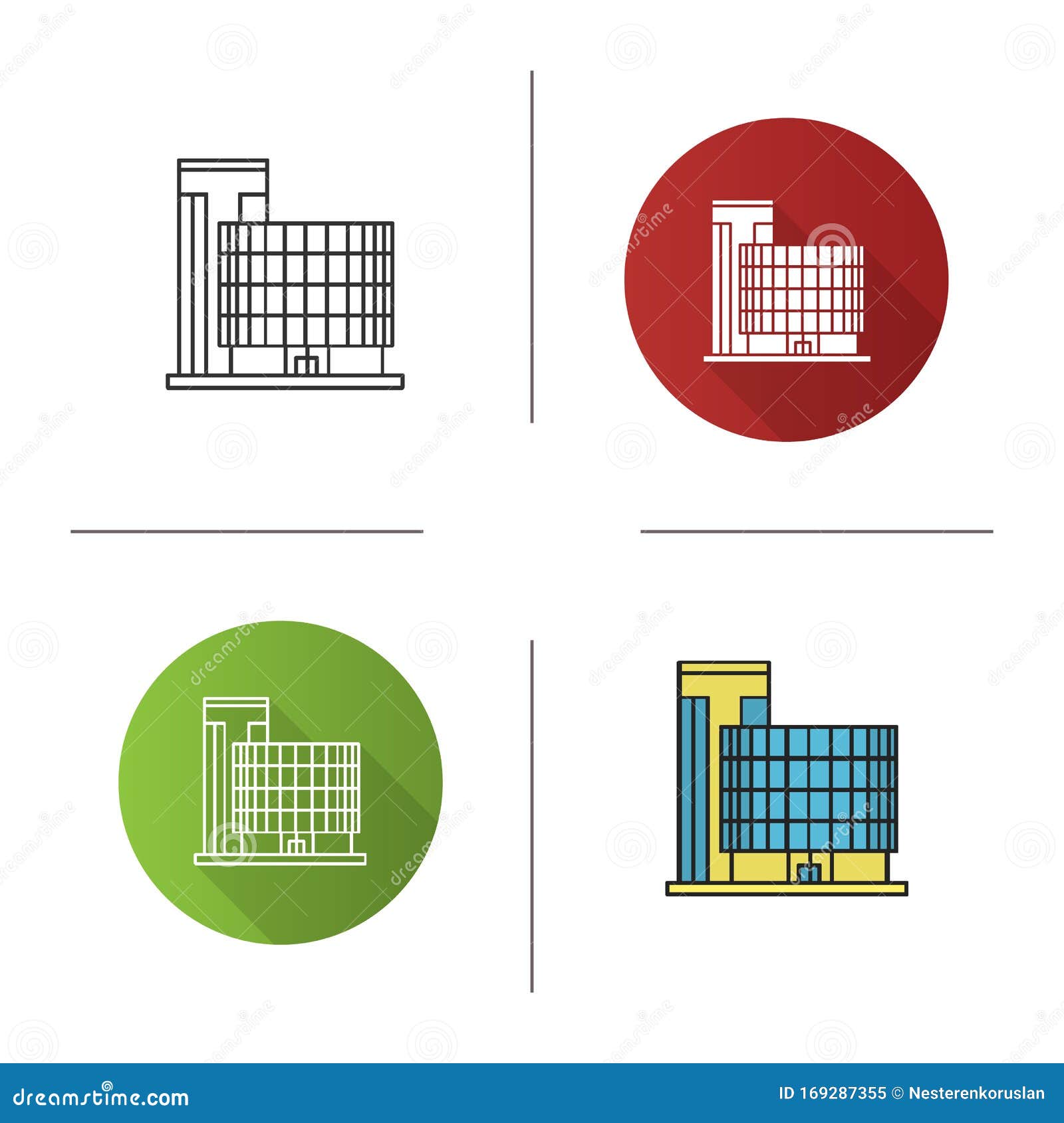 Office building icon stock vector. Illustration of line - 169287355