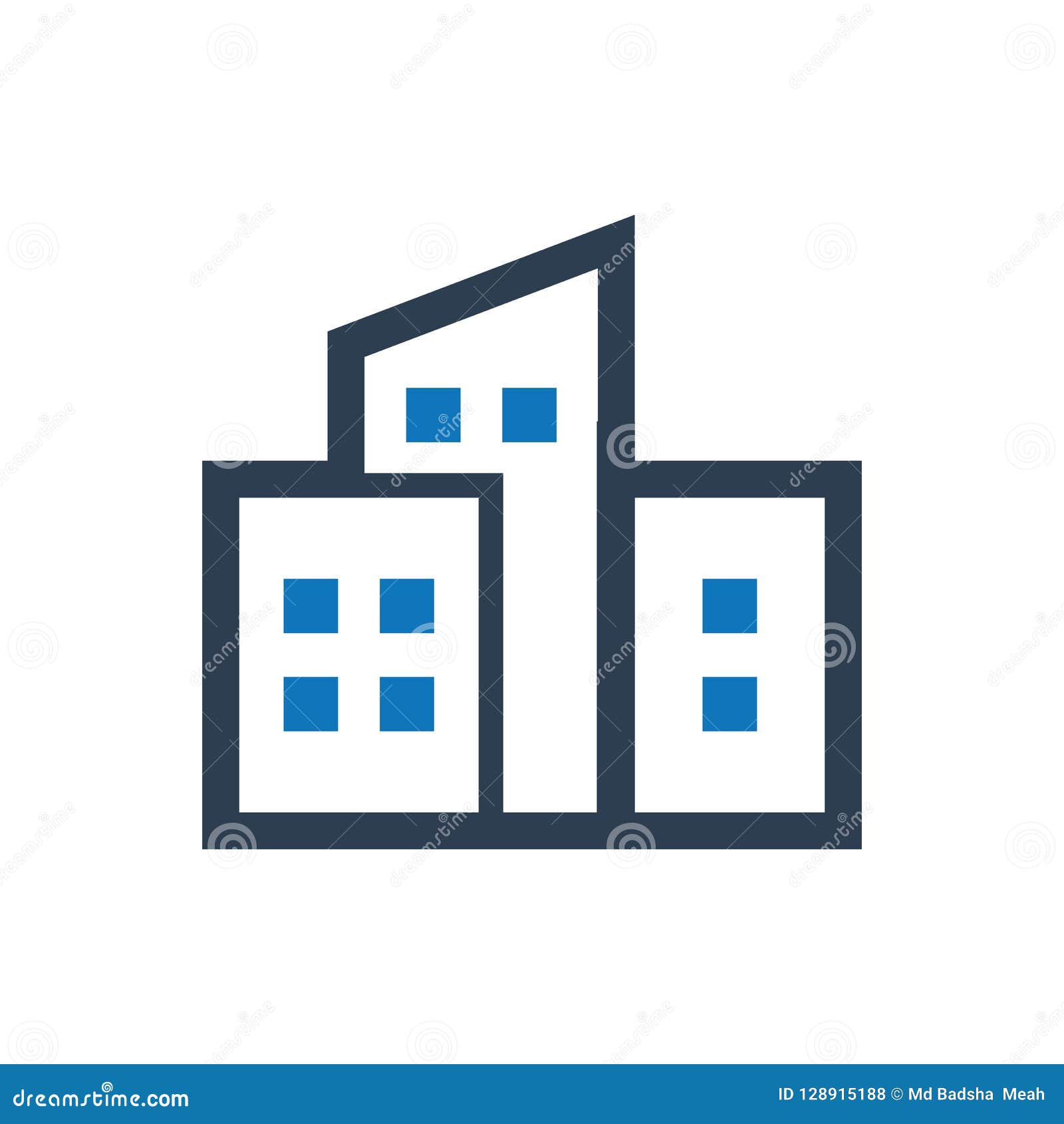 Office building icon stock vector. Illustration of symbol - 128915188