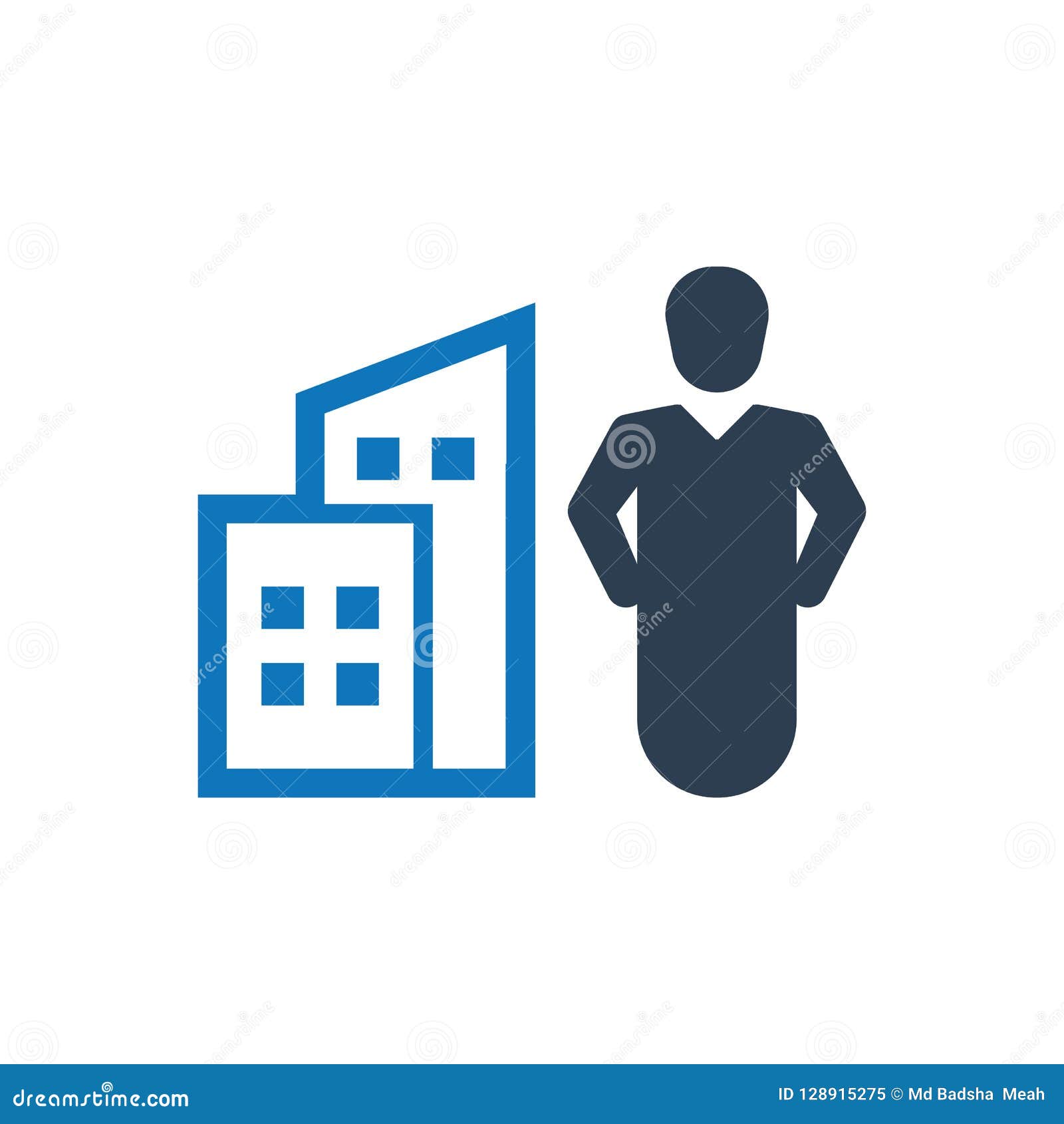 Office building icon stock vector. Illustration of building - 128915275