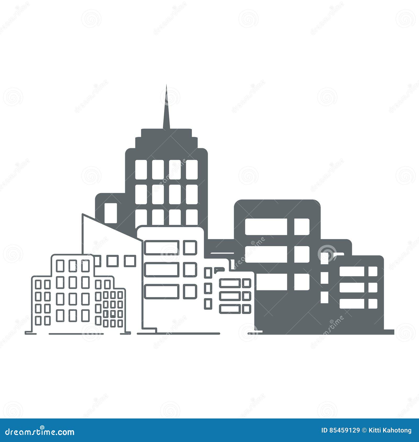 Office building icon stock vector. Illustration of building - 85459129