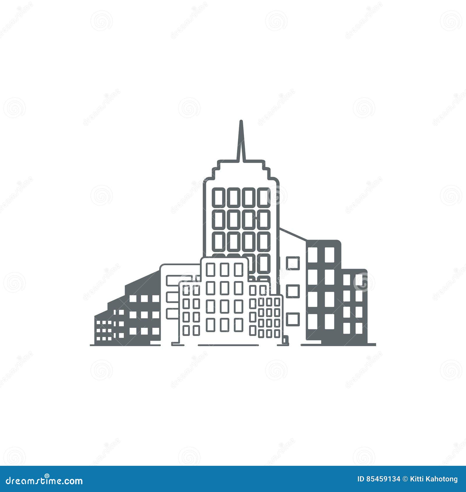 Office building icon stock vector. Illustration of business - 85459134