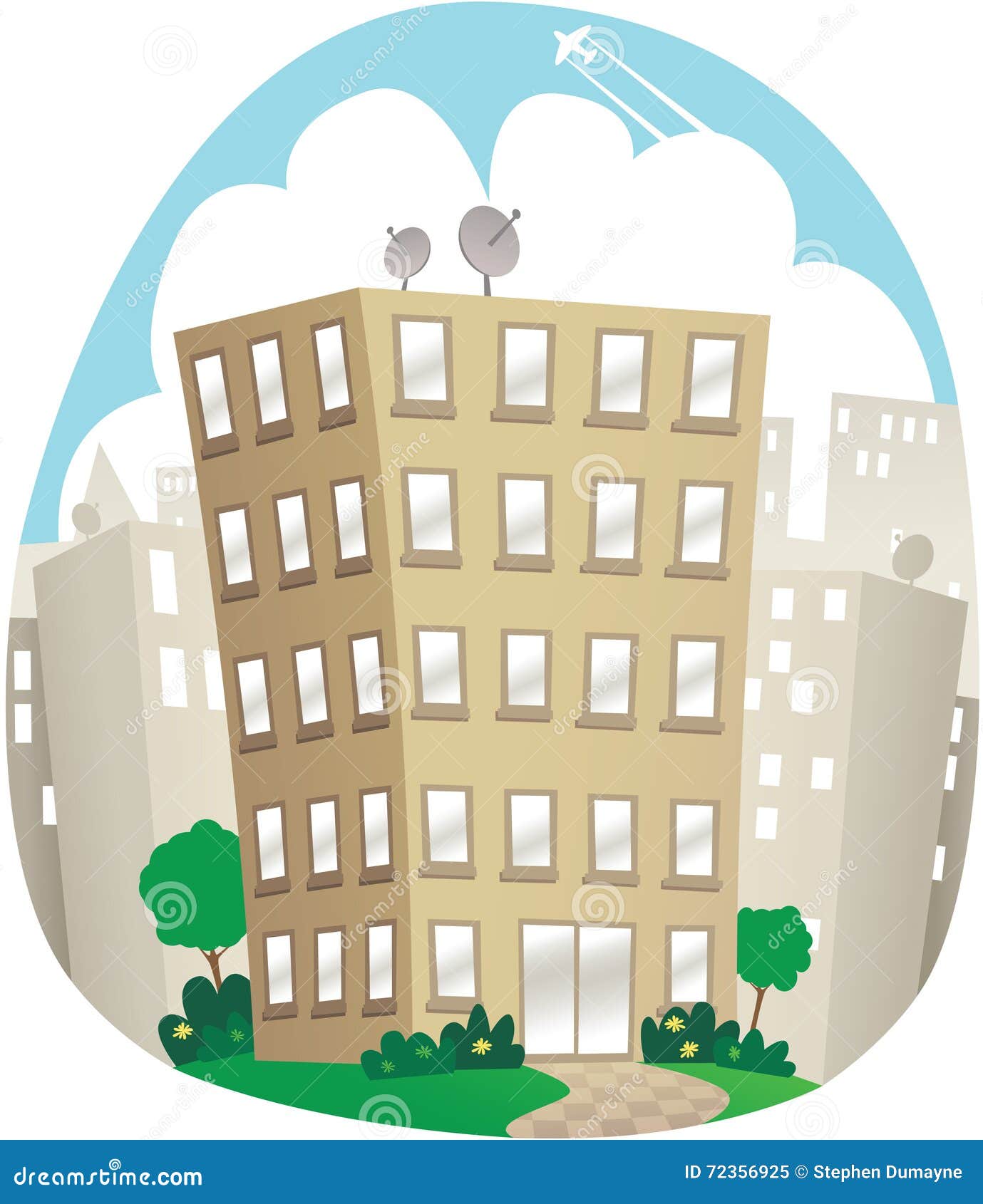 Cartoon Small Office Building