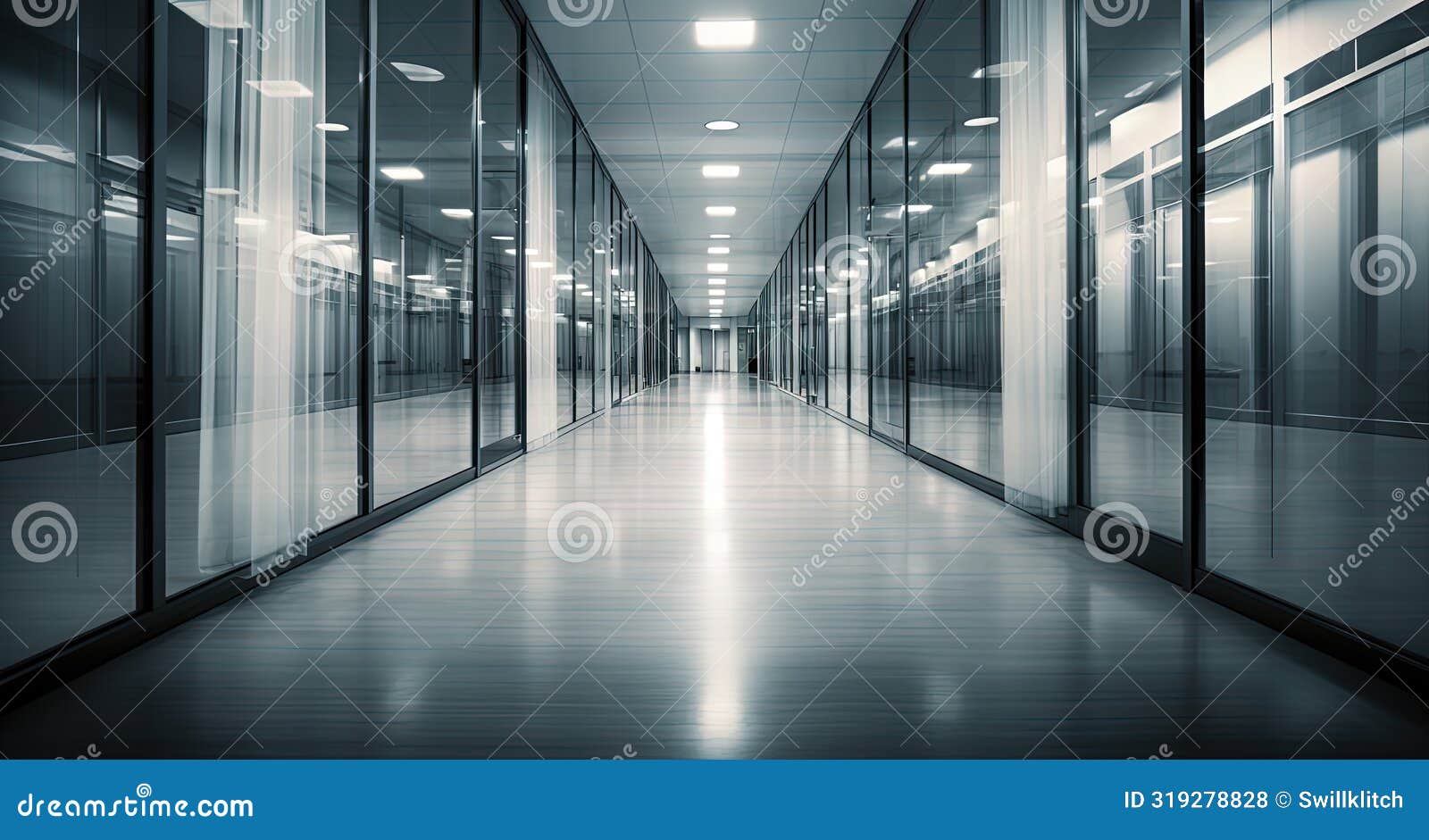 Long Hall On The Walls With Orange Marble Tiles Mailboxes On Both Sides ...