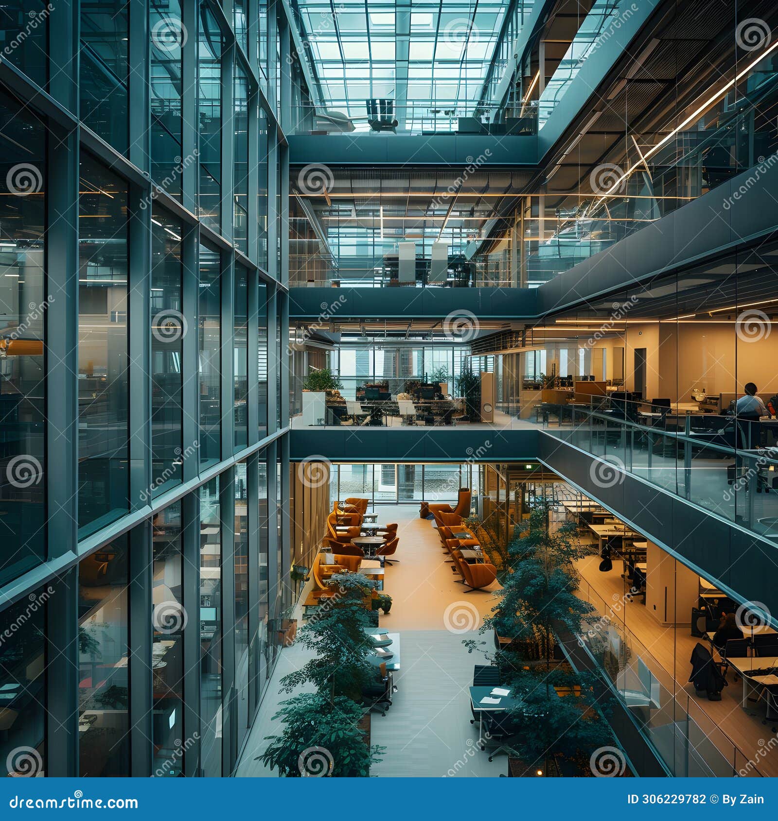 Office Building, Interior of Modern Office Building, Interior of a Building, Generative AI Stock ...