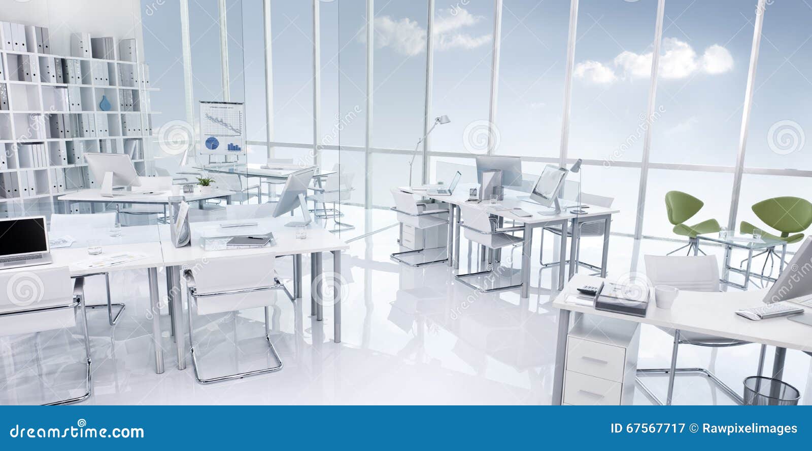 Office Building Interior White Modern Style Concept Stock Image - Image ...
