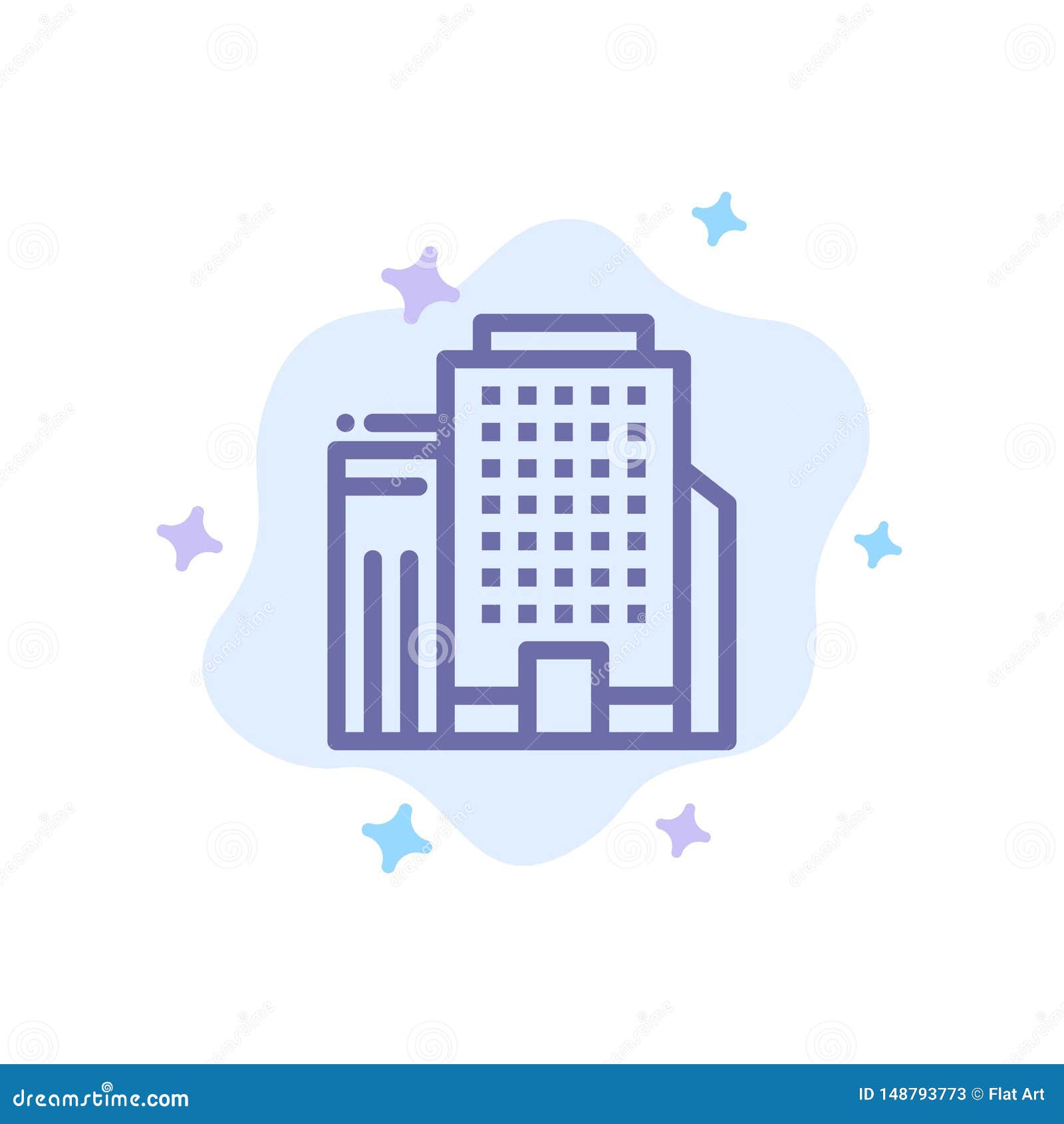 Office, Building, Job Blue Icon on Abstract Cloud Background Stock ...