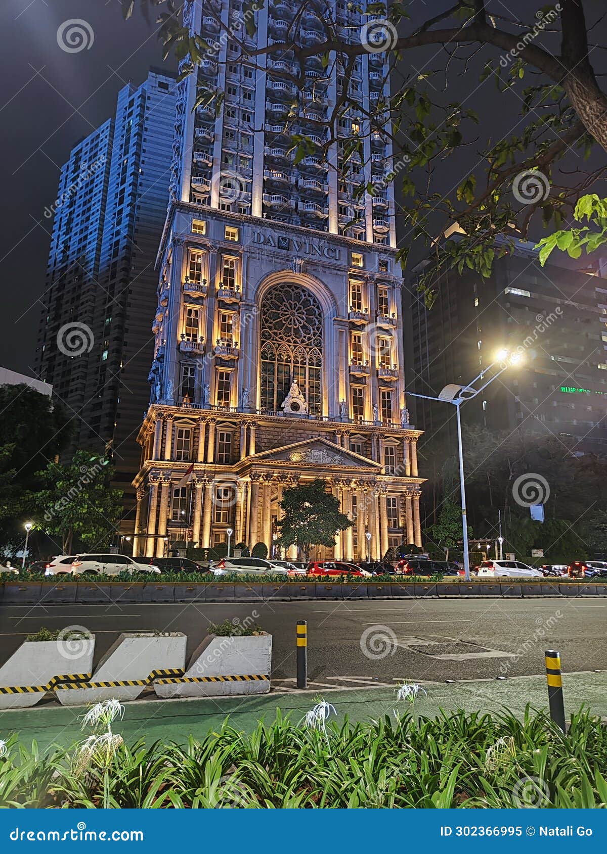 Office Building with Lighting at Night in Jakarta Indonesia Editorial ...