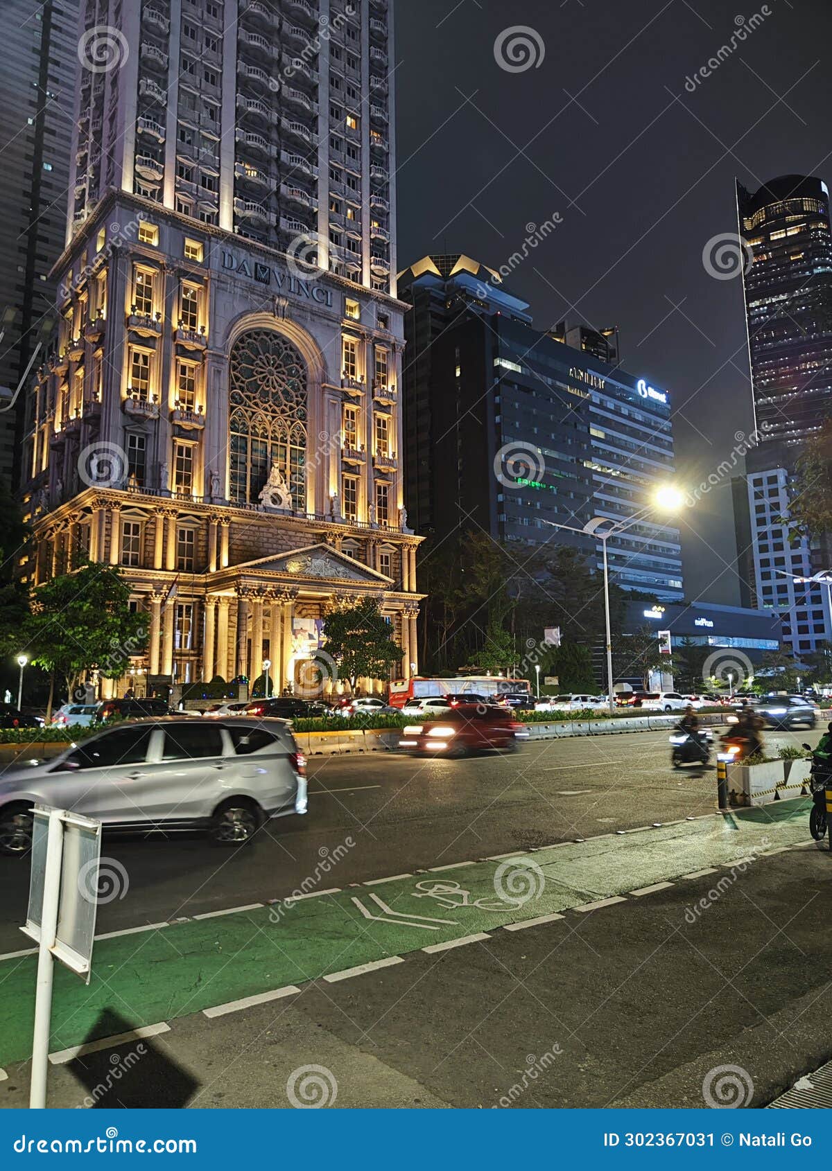 Office Building with Lighting at Night in Jakarta Indonesia Editorial ...