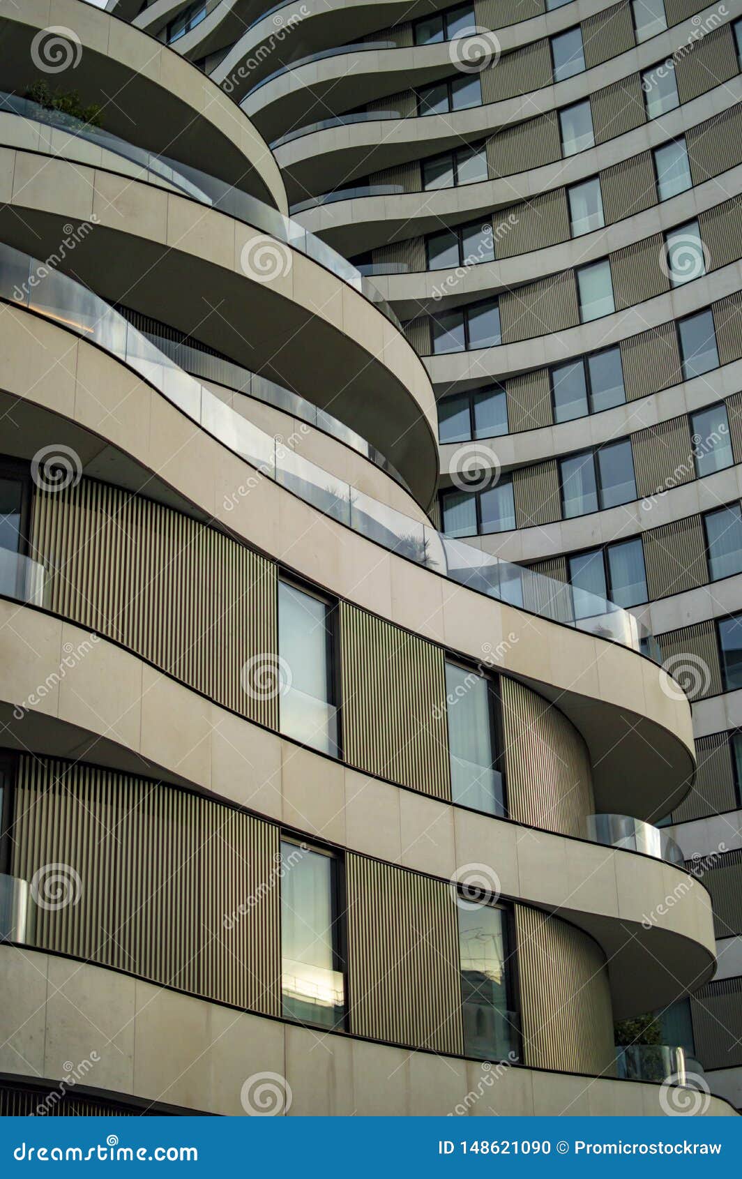 Office Building in London with Wavy Windows Stock Photo - Image of ...