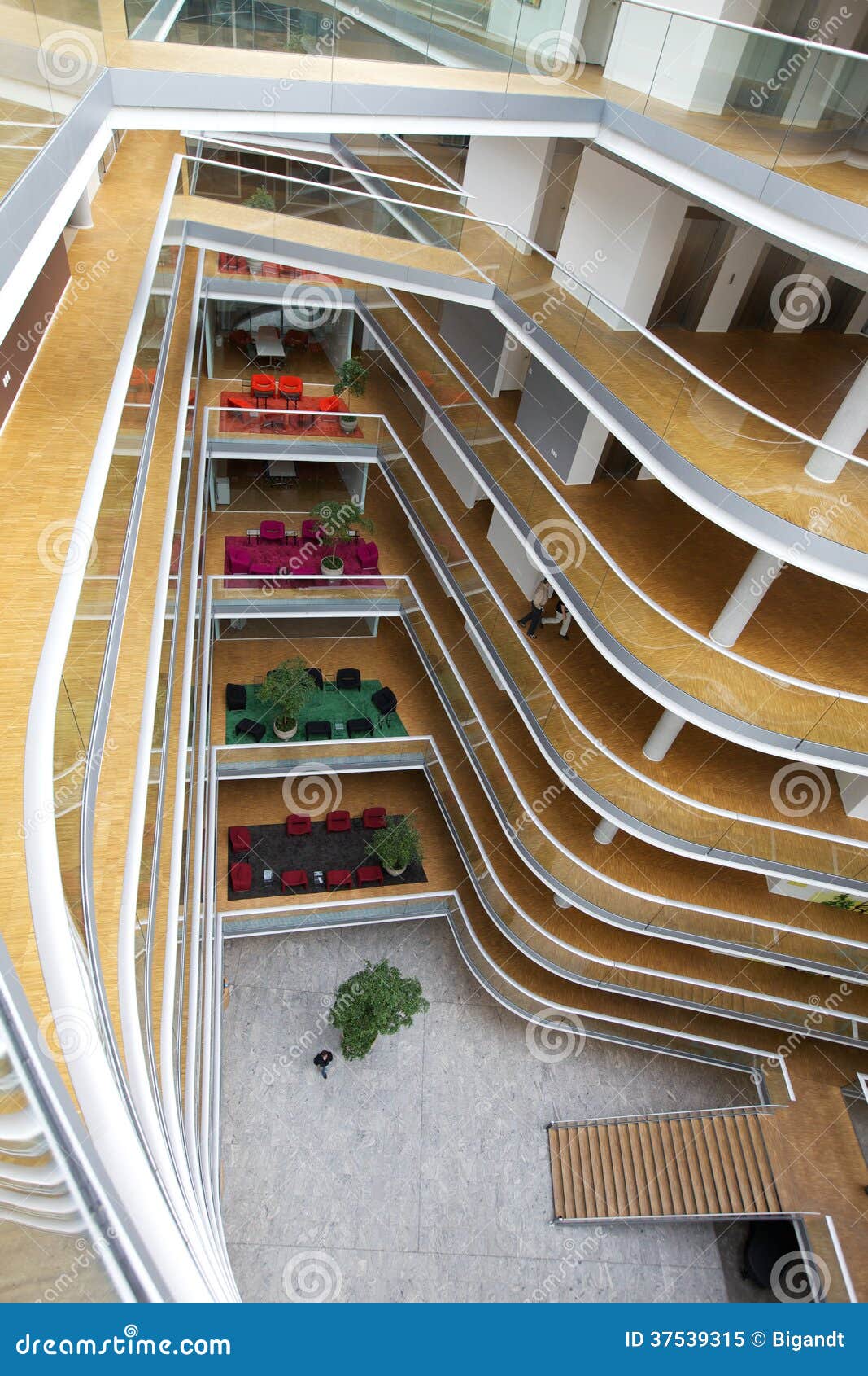 Office Building with Lounge Chairs Stock Image - Image of perspective ...