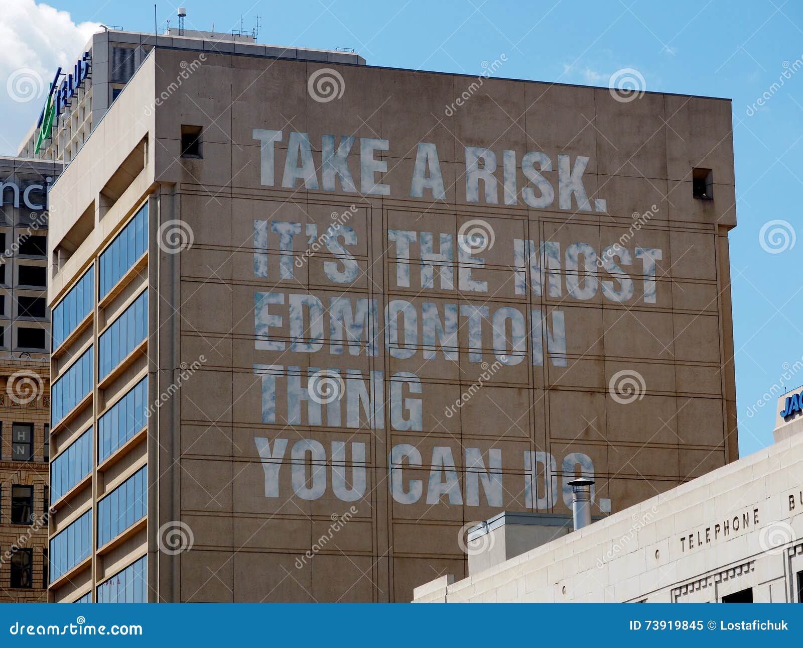 Office Building with Message Editorial Image - Image of glass ...