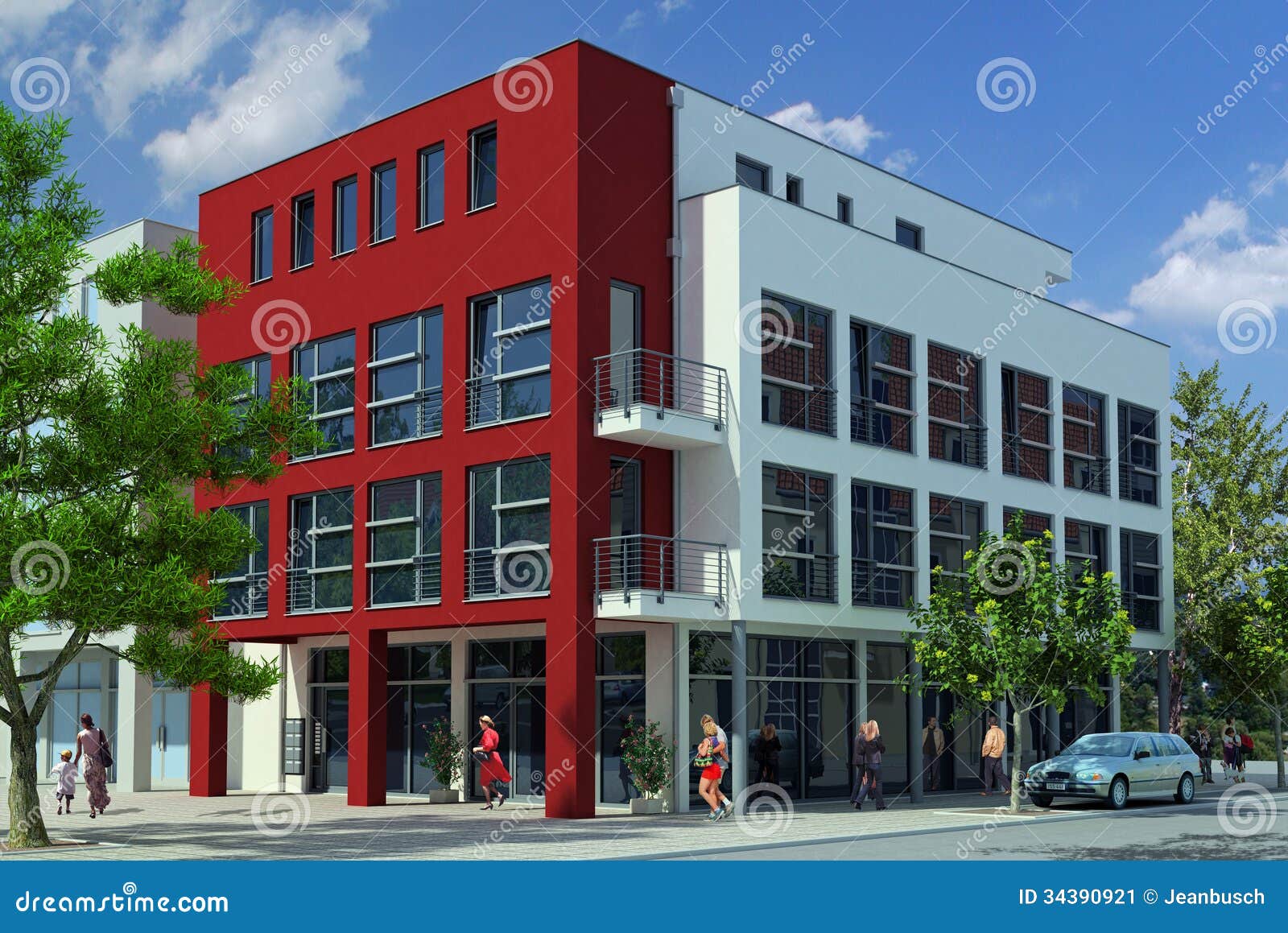 Office building stock image. Image of offices, parking - 34390921