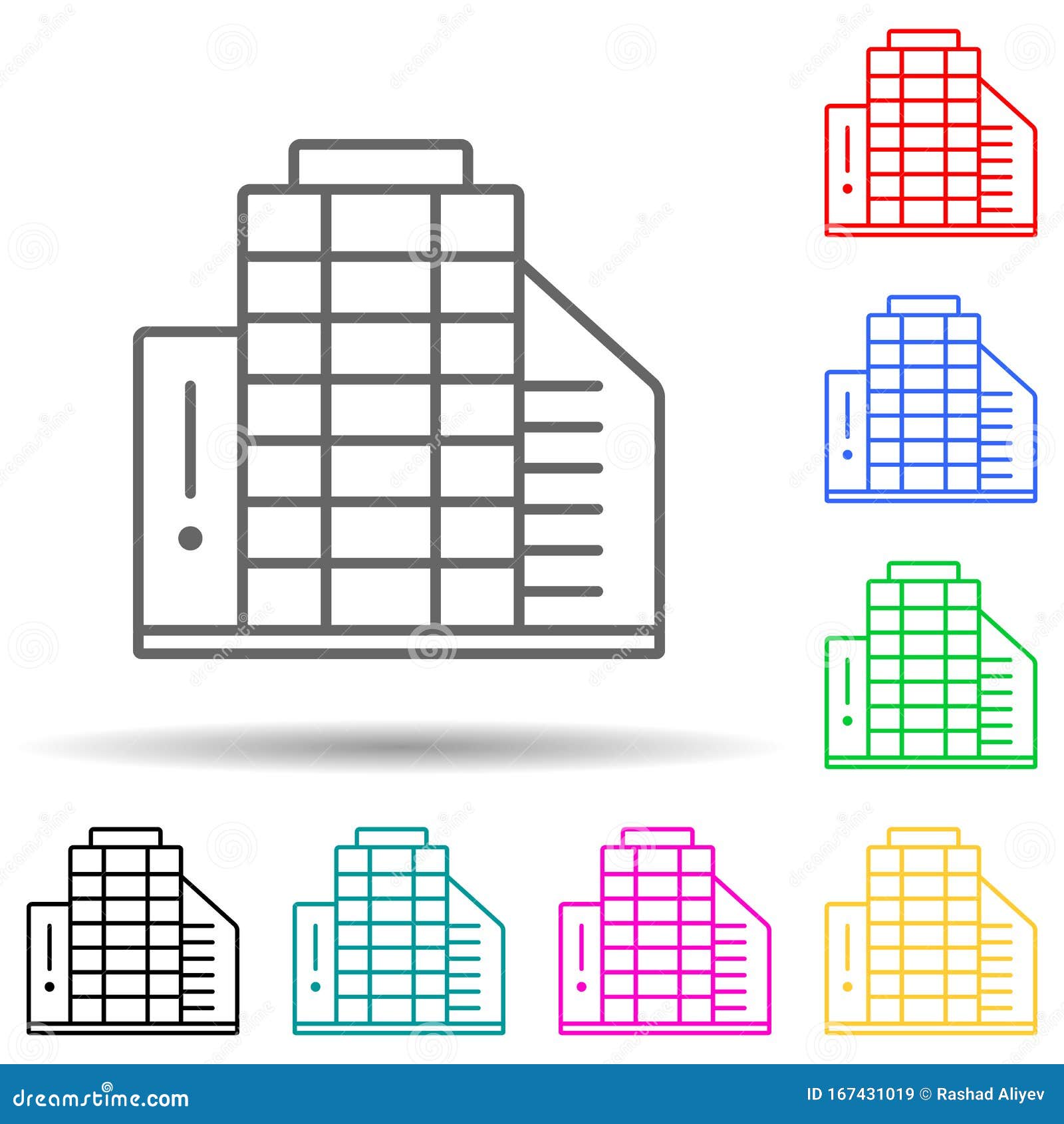 Office Building Multi Color Style Icon Simple Thin Line Outline Vector Of Interview Icons For