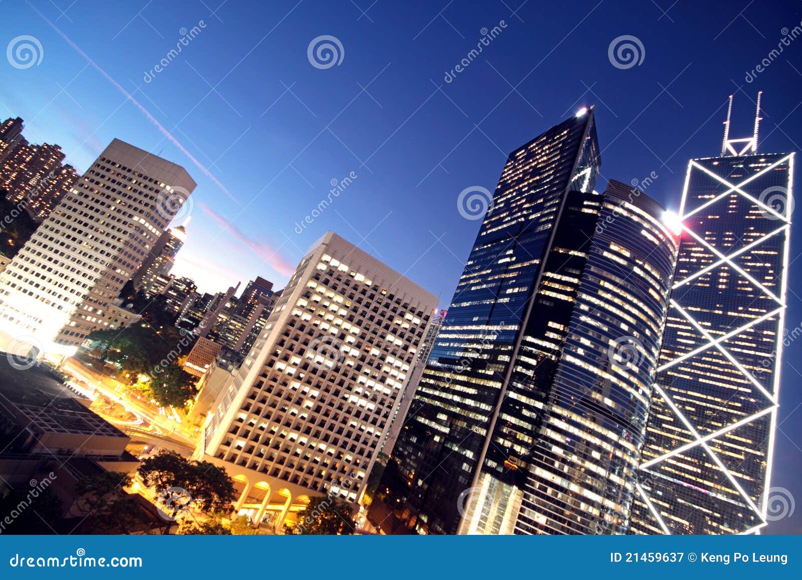 Office building at night stock image. Image of business - 21459637