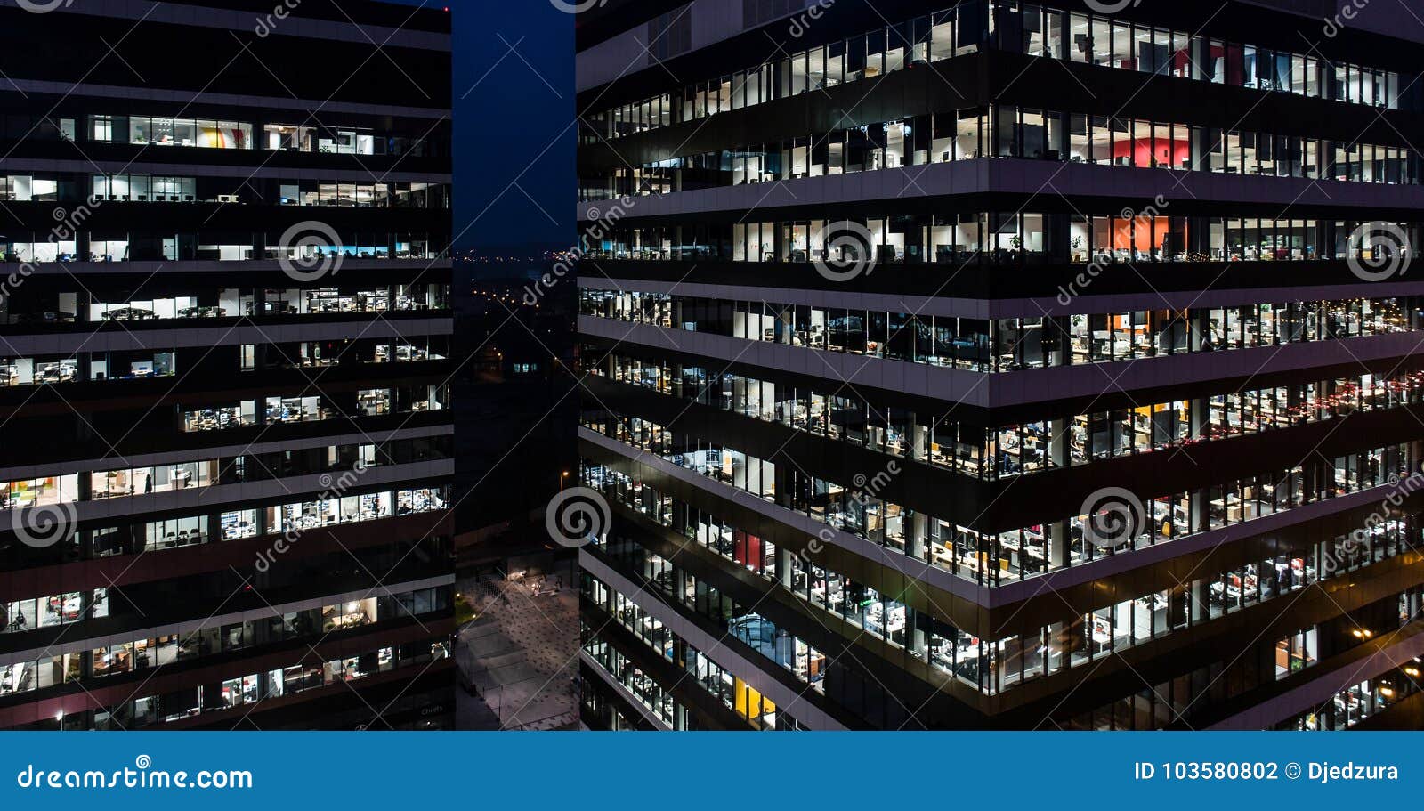 Office building at night stock photo. Image of illumination - 103580802