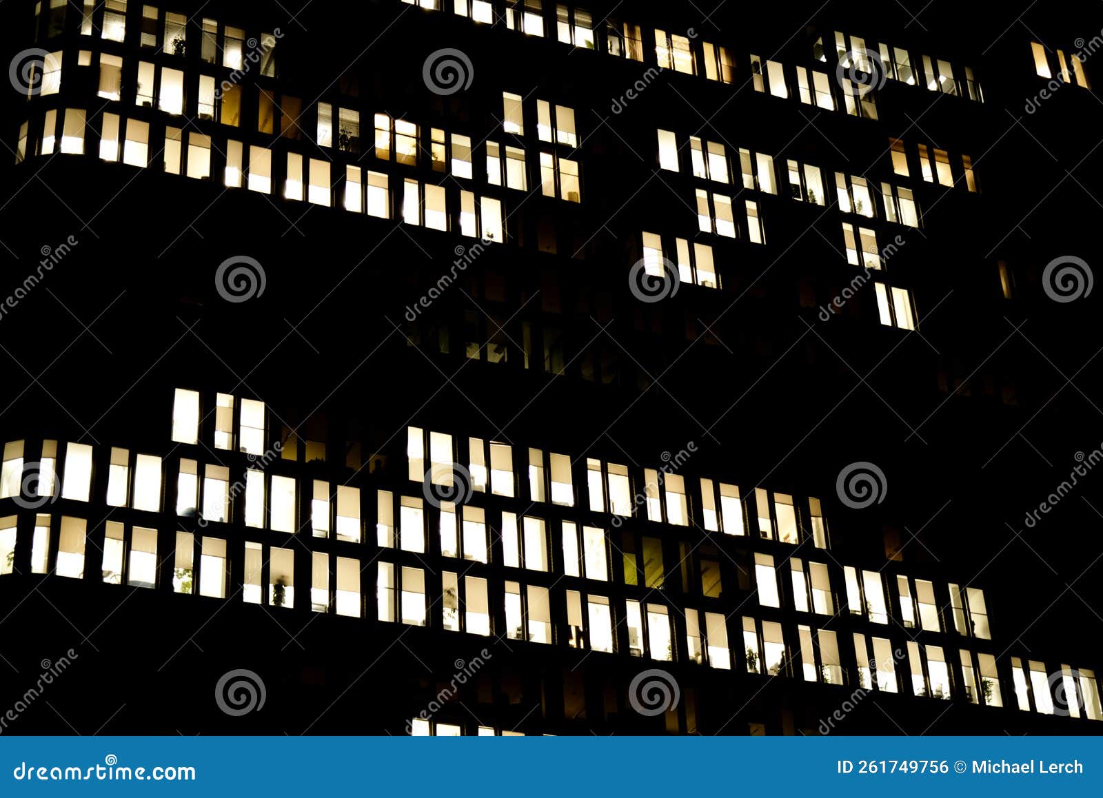 Office Building at Night - Overtime Work Stock Photo - Image of offices ...