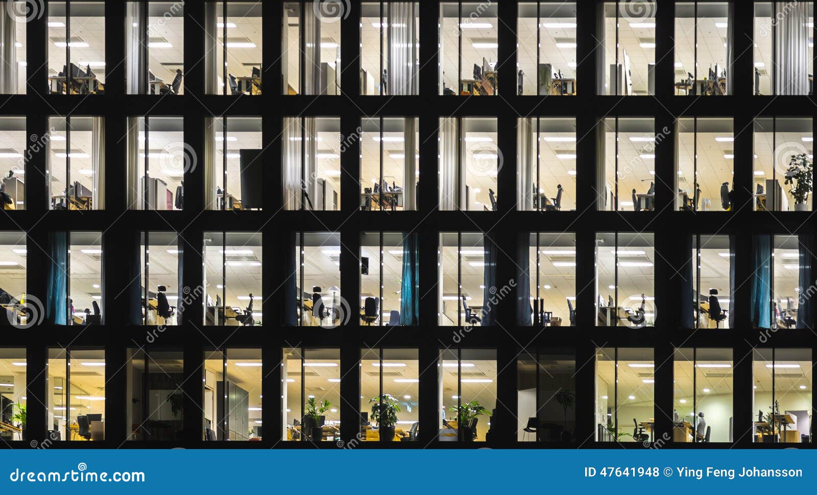 Office building at night stock photo. Image of business - 47641948
