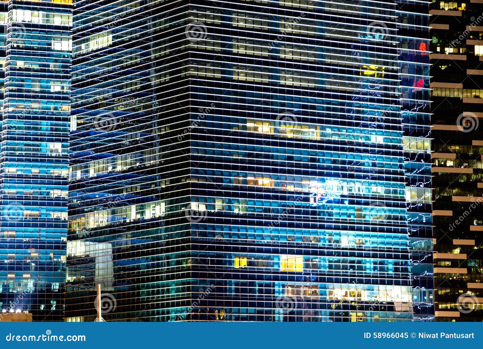 Office building at night stock image. Image of color - 58966045