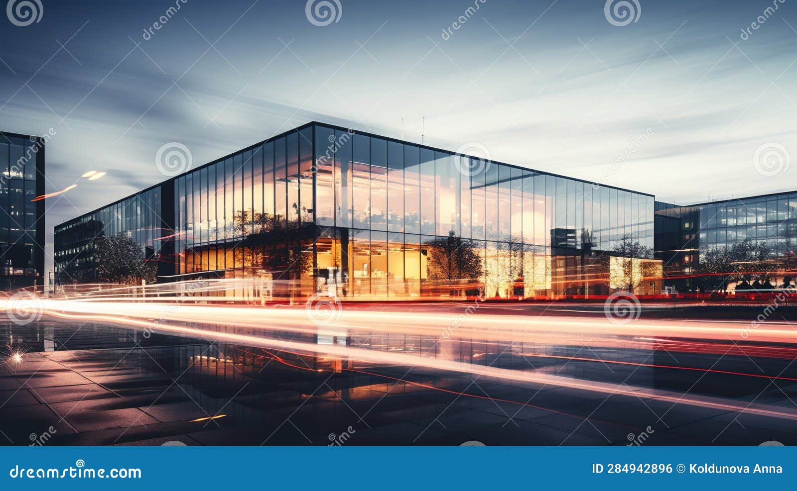 Office Building with People Motion Blur View , Concept of Skyscraper ...