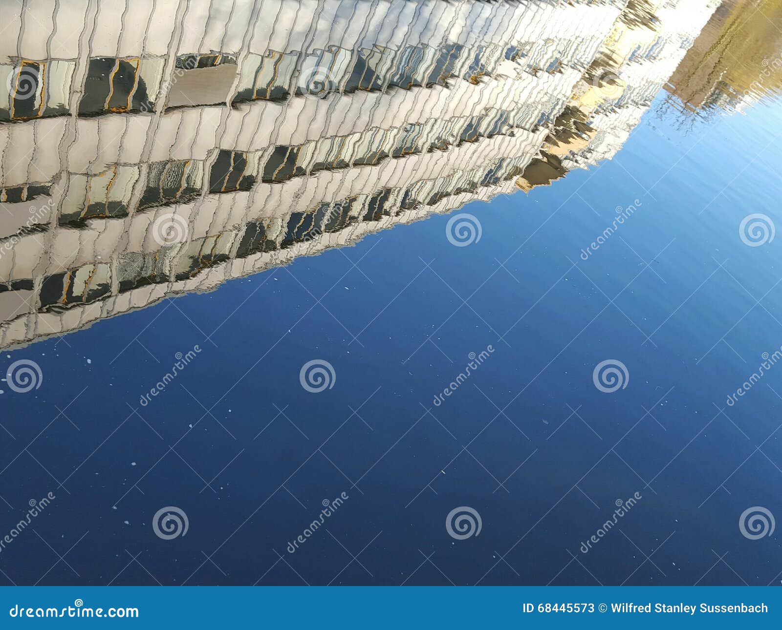 Office Building Reflected on Water Stock Image - Image of space ...