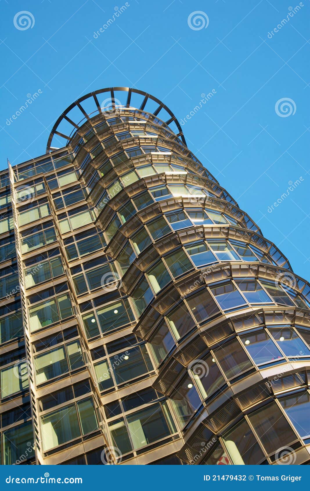 Office Building, Round Corner Stock Photo - Image of greed, canary ...