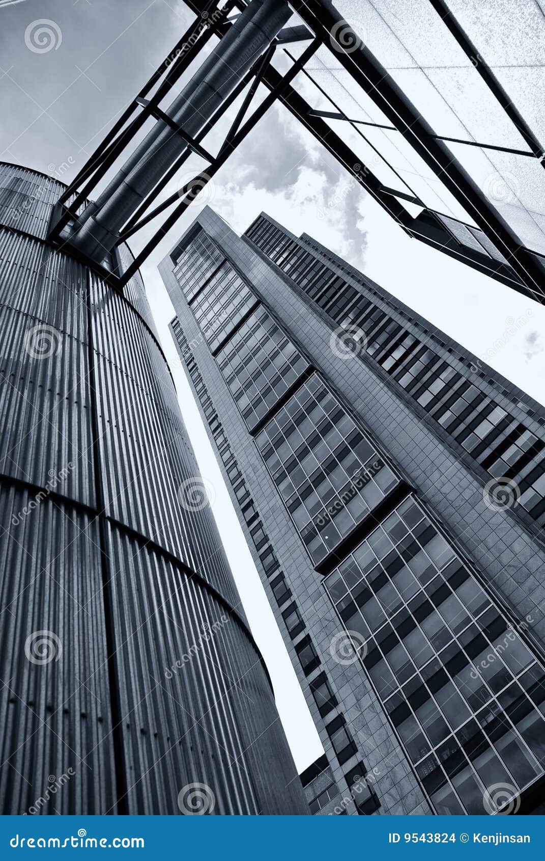 Office building and silo stock photo. Image of production - 9543824