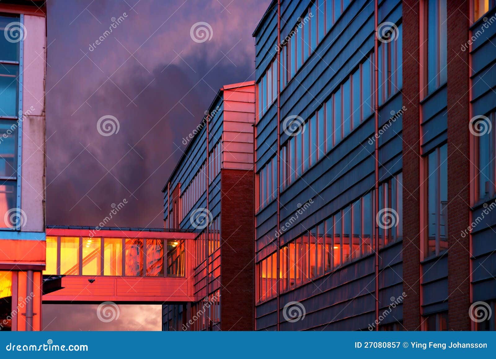 Office building at sunset stock image. Image of evening - 27080857