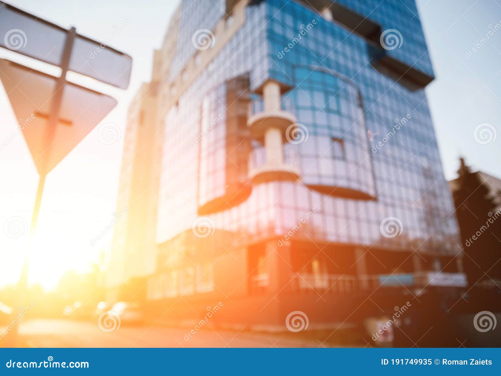 The Office Building. the Sunset in the Sky Stock Image - Image of ...