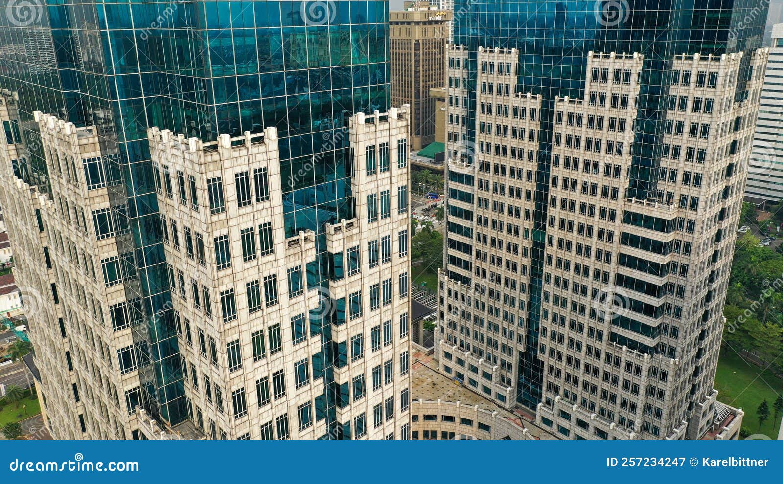 Office Building Turquoise Blue Glass Wall Reflection Detail Stock Image ...