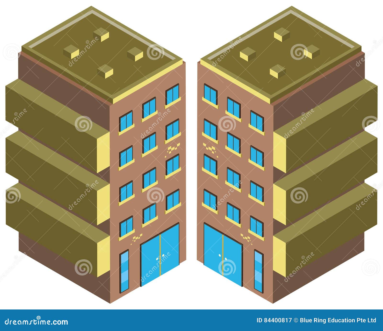 Office Building from Two Different Angles Stock Illustration ...