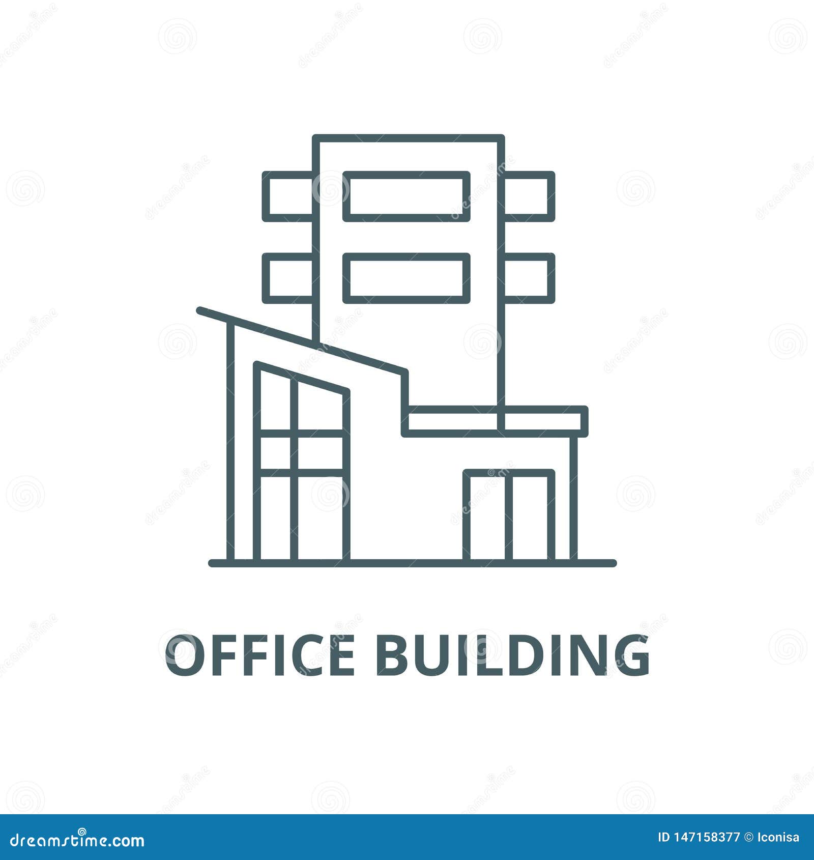 Office Building Vector Line Icon, Linear Concept, Outline Sign, Symbol ...