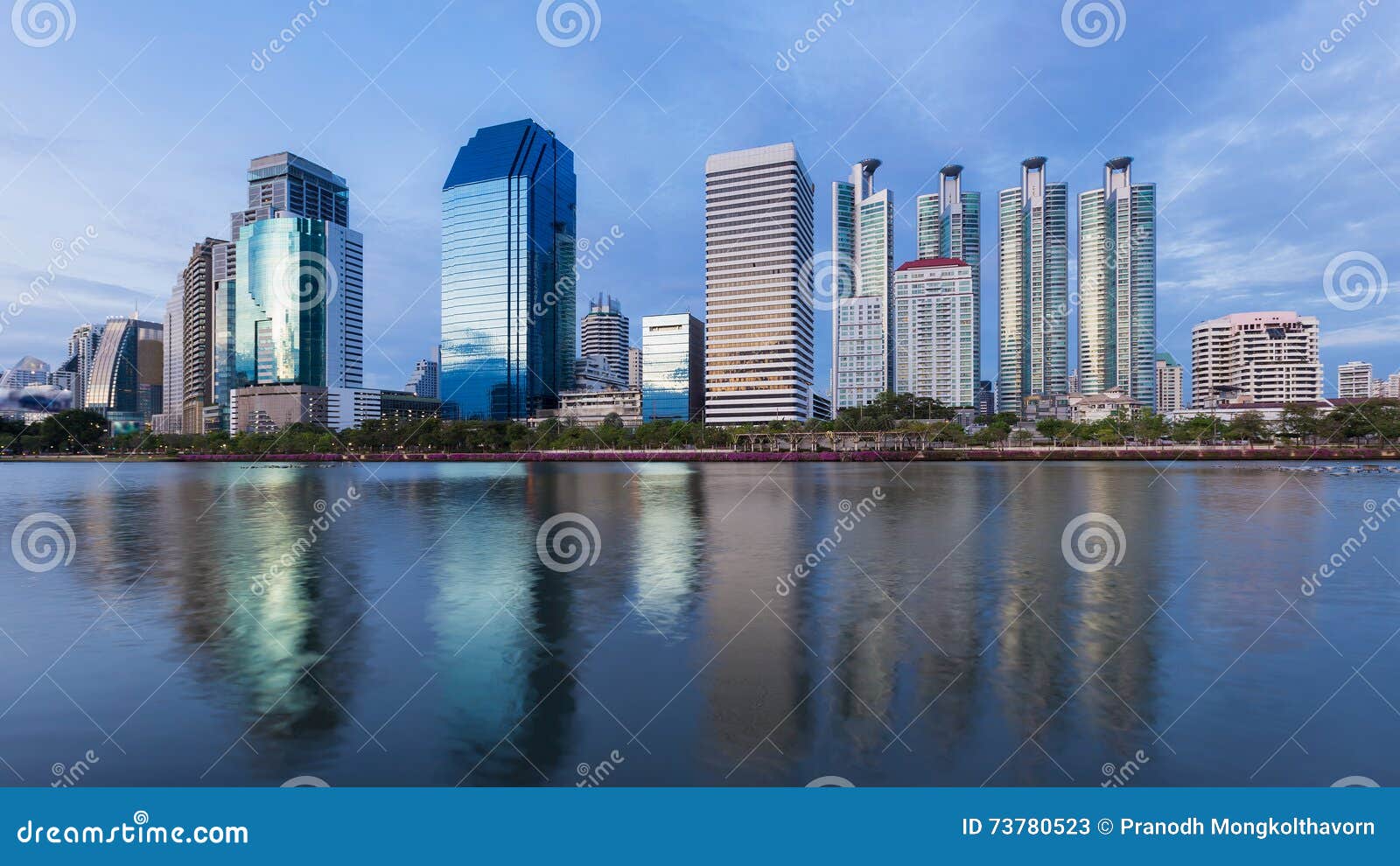Office Building with Water Reflection Stock Image - Image of light ...