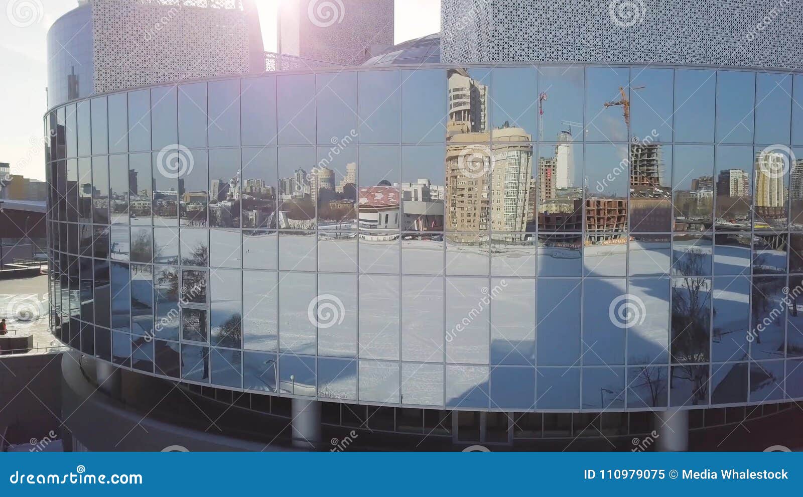 Office Building Windows Background. Buildings Reflected in Windows of ...
