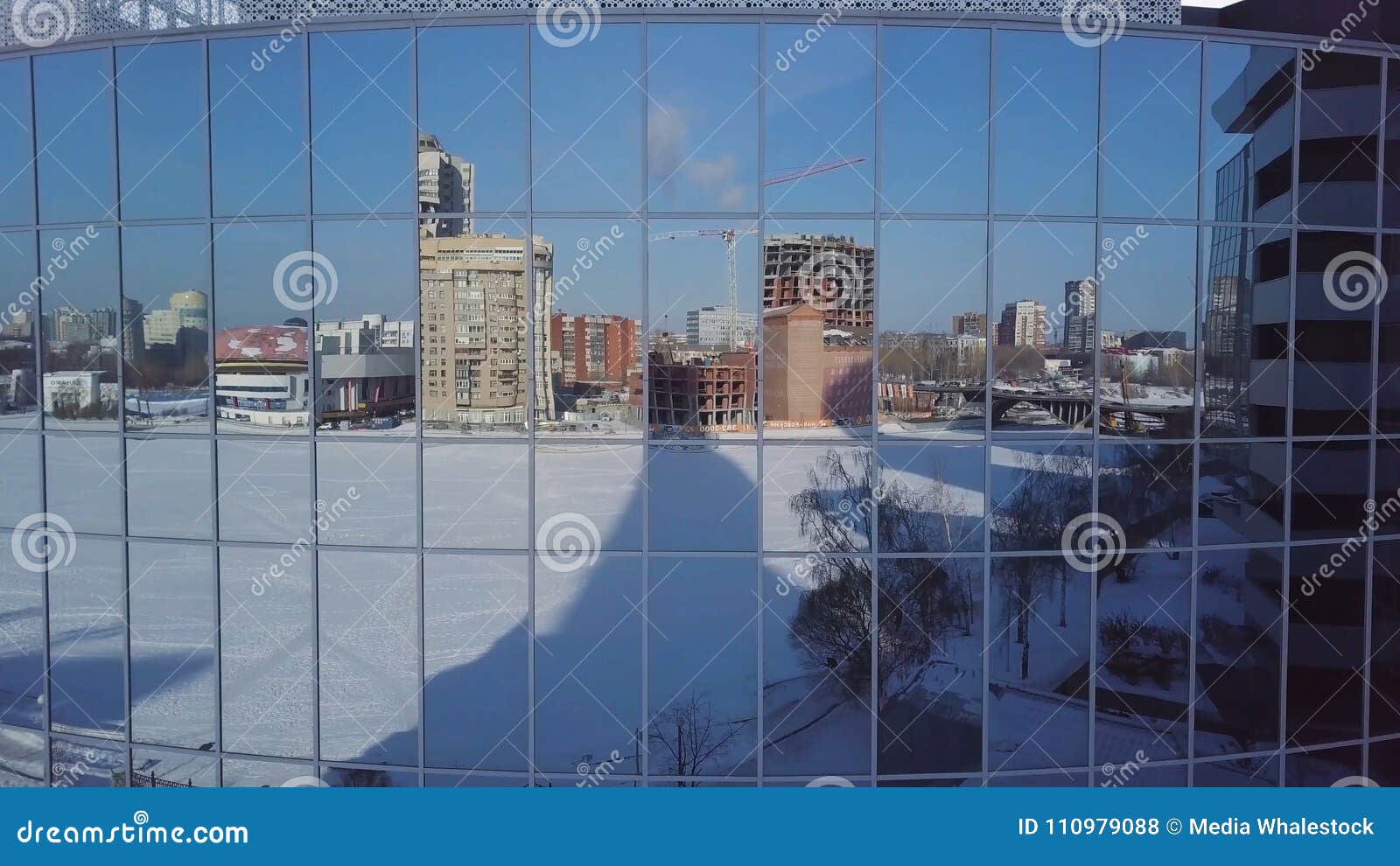 Office Building Windows Background. Buildings Reflected in Windows of ...
