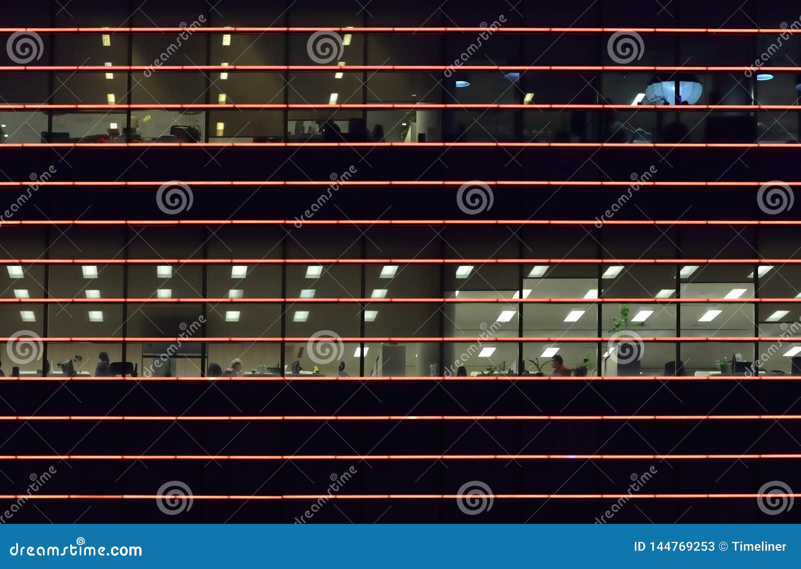 Office Windows in the Evening Stock Image - Image of business ...