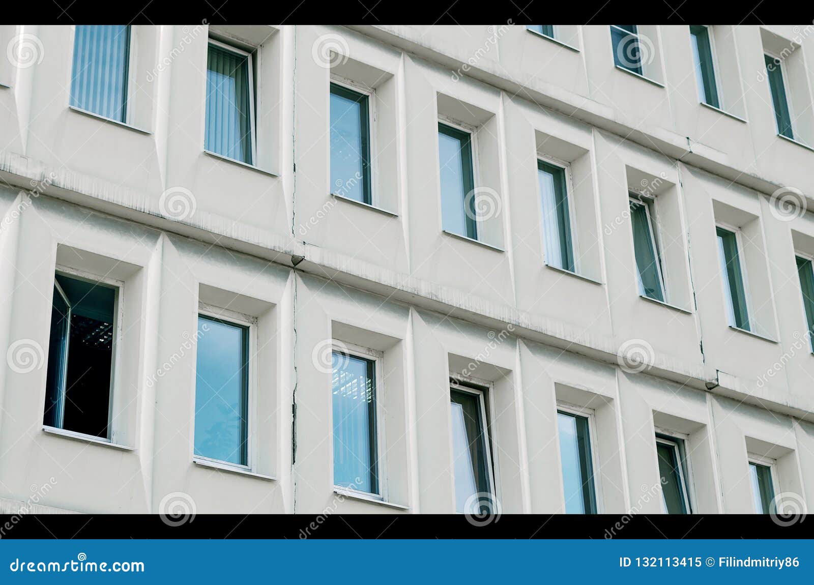 Office building windows. stock image. Image of perspective - 132113415