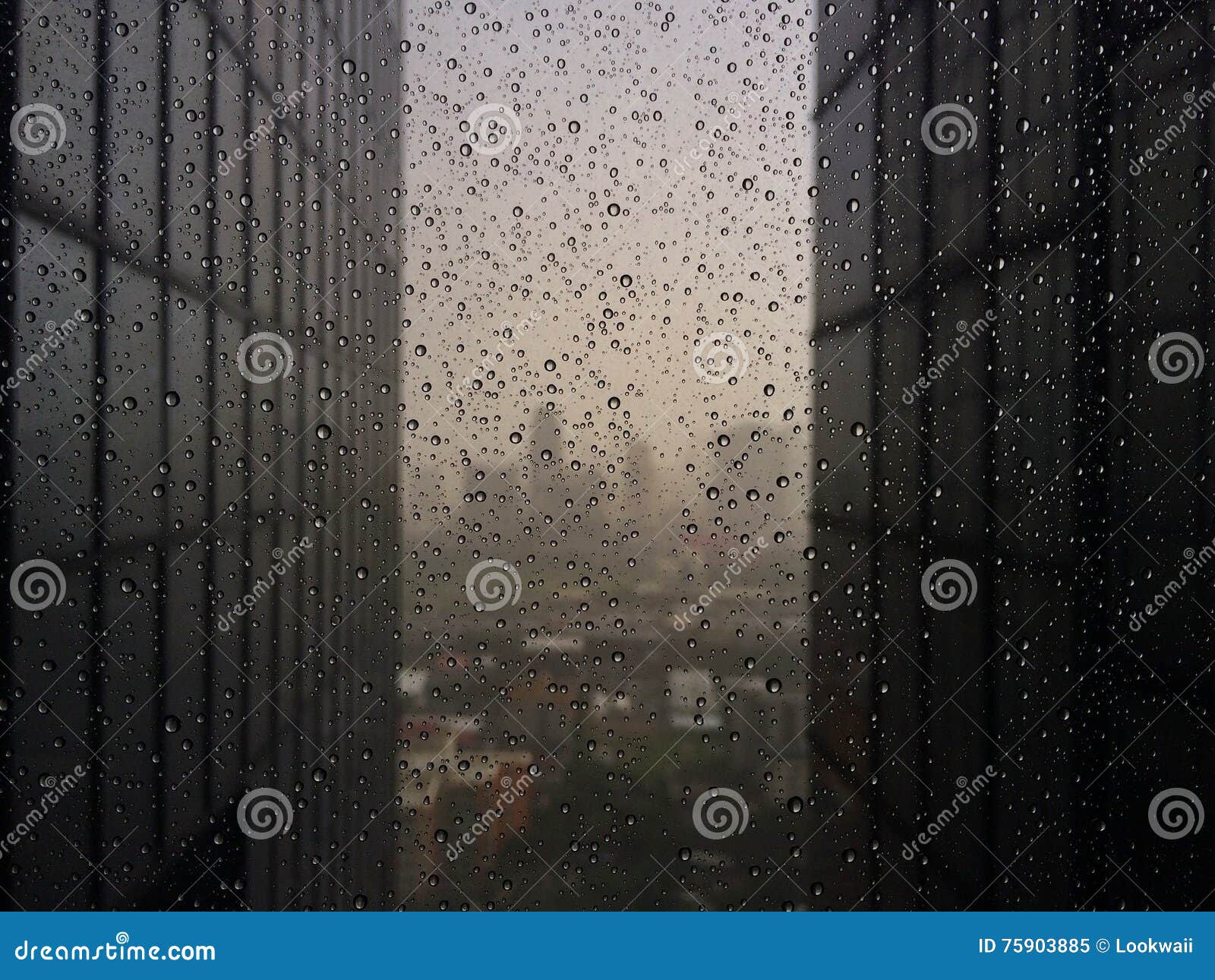 Office Building Windows with Raindrops Stock Image - Image of ...