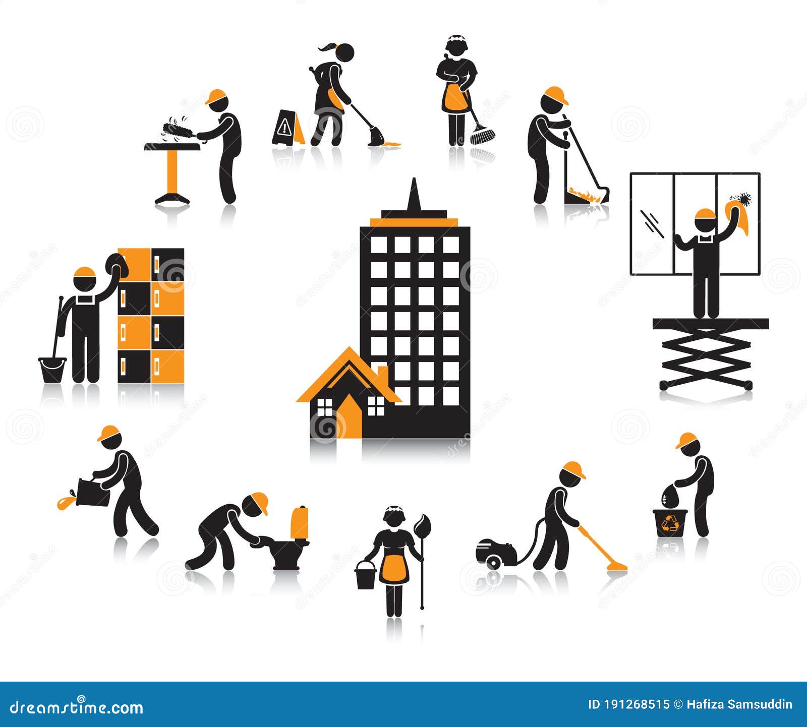 Office Building Workers Concept. Vector Illustration Decorative Design ...