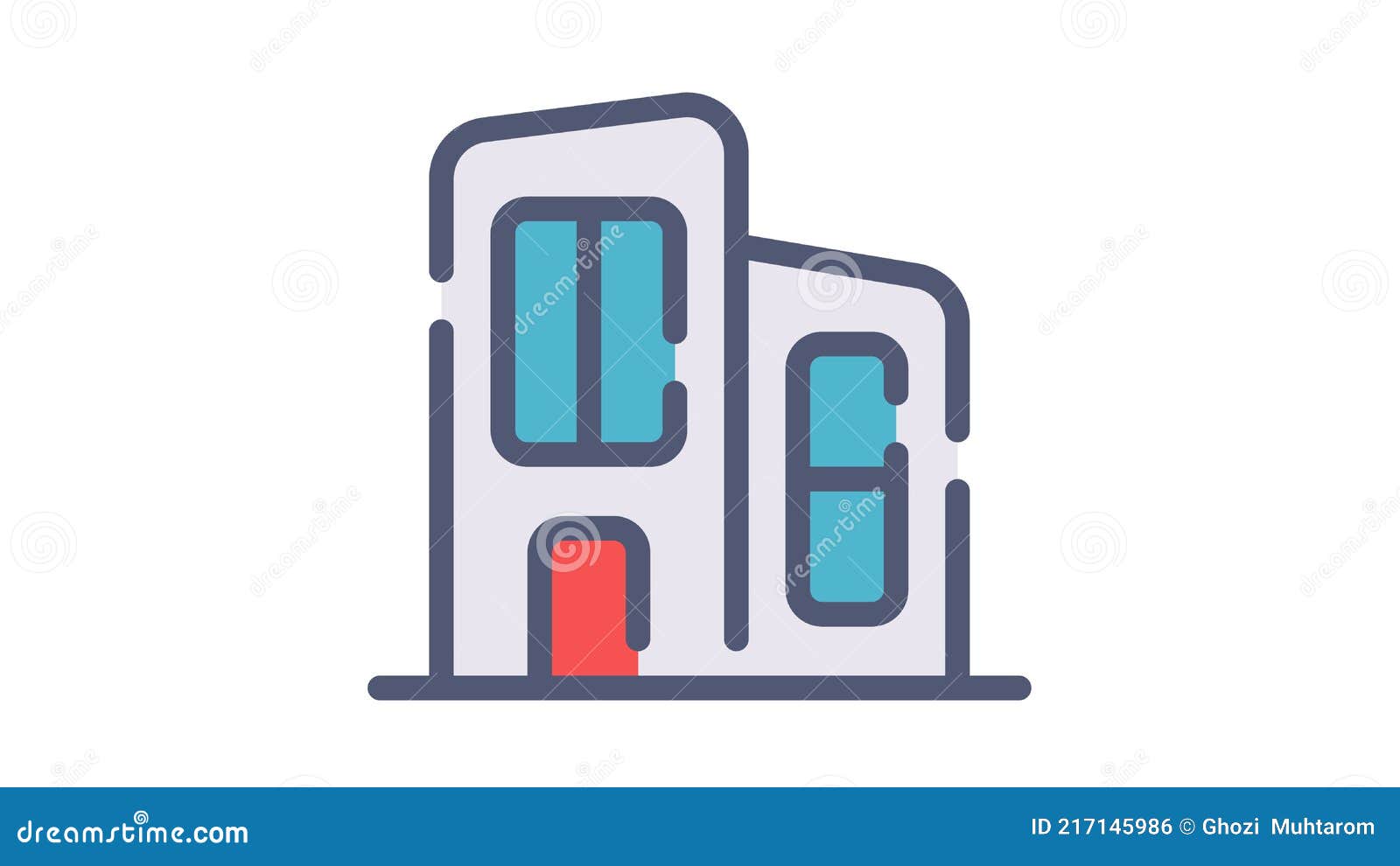 Office Building Working Space Single Isolated Icon with Single Isolated ...